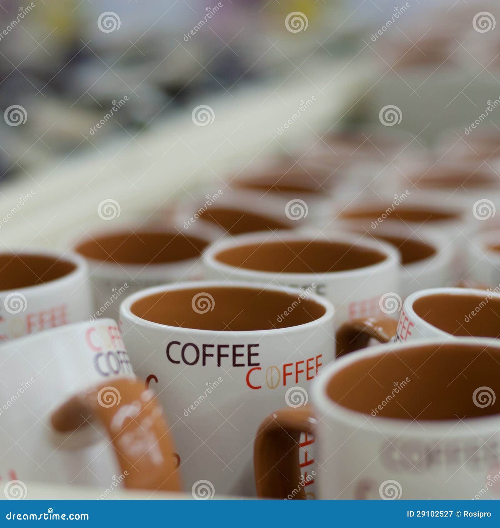 Many White Coffee Mugs Line Sale Stock Photos - Free & Royalty-Free ...
