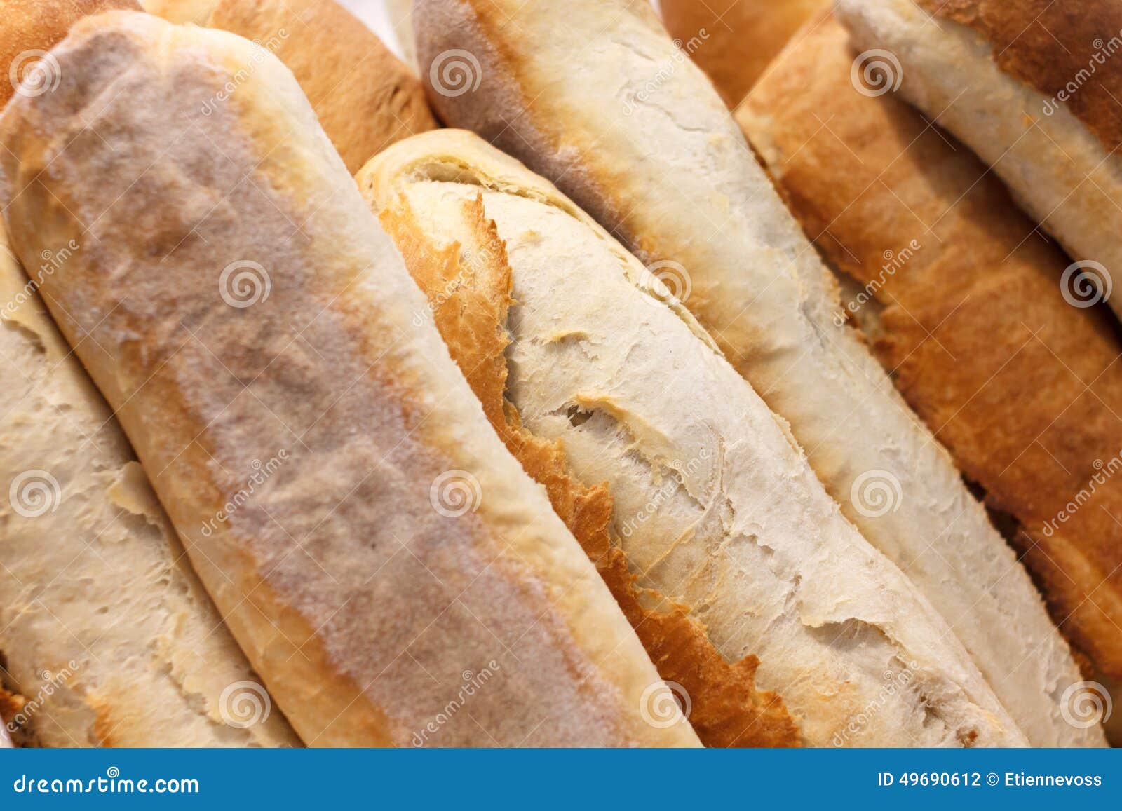 Many White Crusty Loafs of Bread Stock Photo - Image of carbohydrate ...