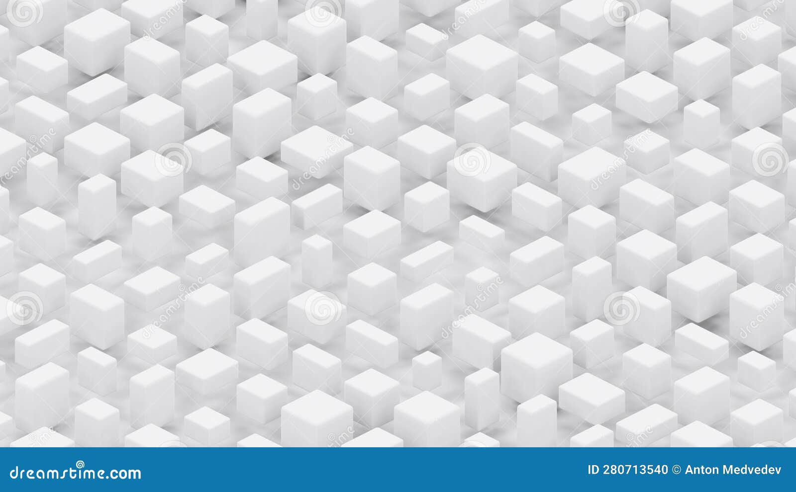 Many White Cuboids Geometrical Graphics - Cg Concept - Abstract 3D ...