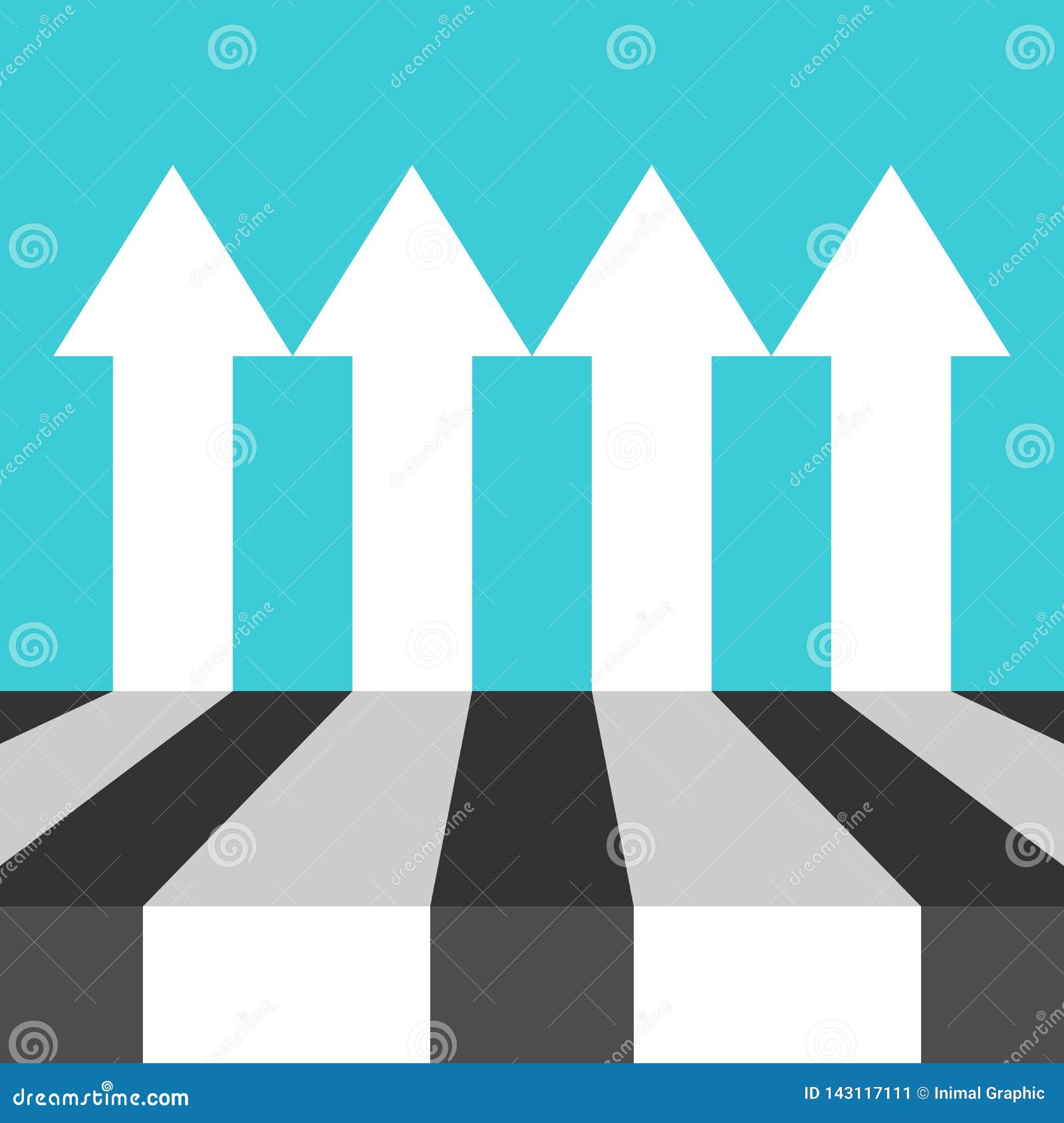 Many White Perspective Arrows Stock Vector - Illustration of competitor ...