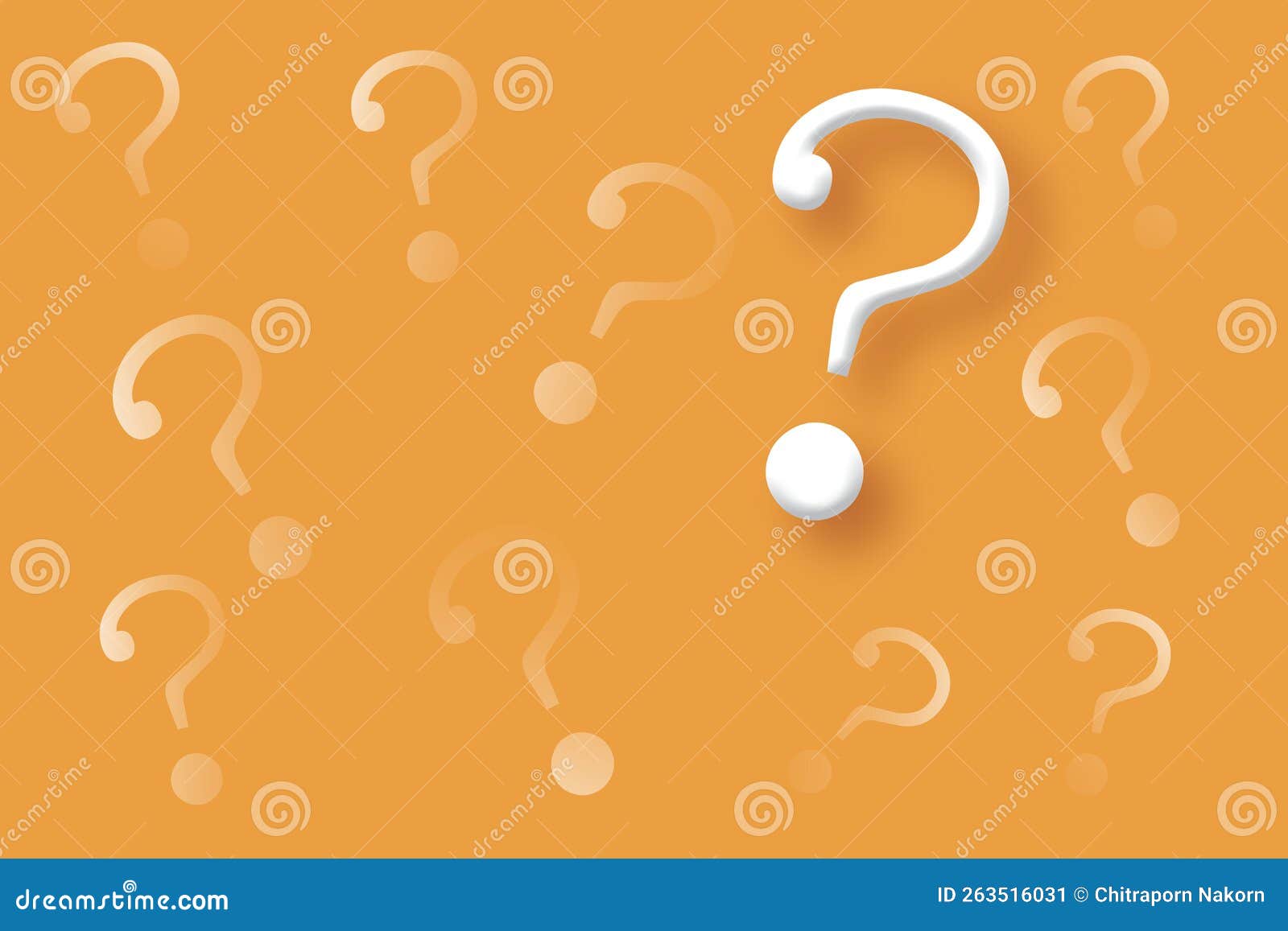 Many White Question Mark on Orange Background. Question Mark or Problem ...