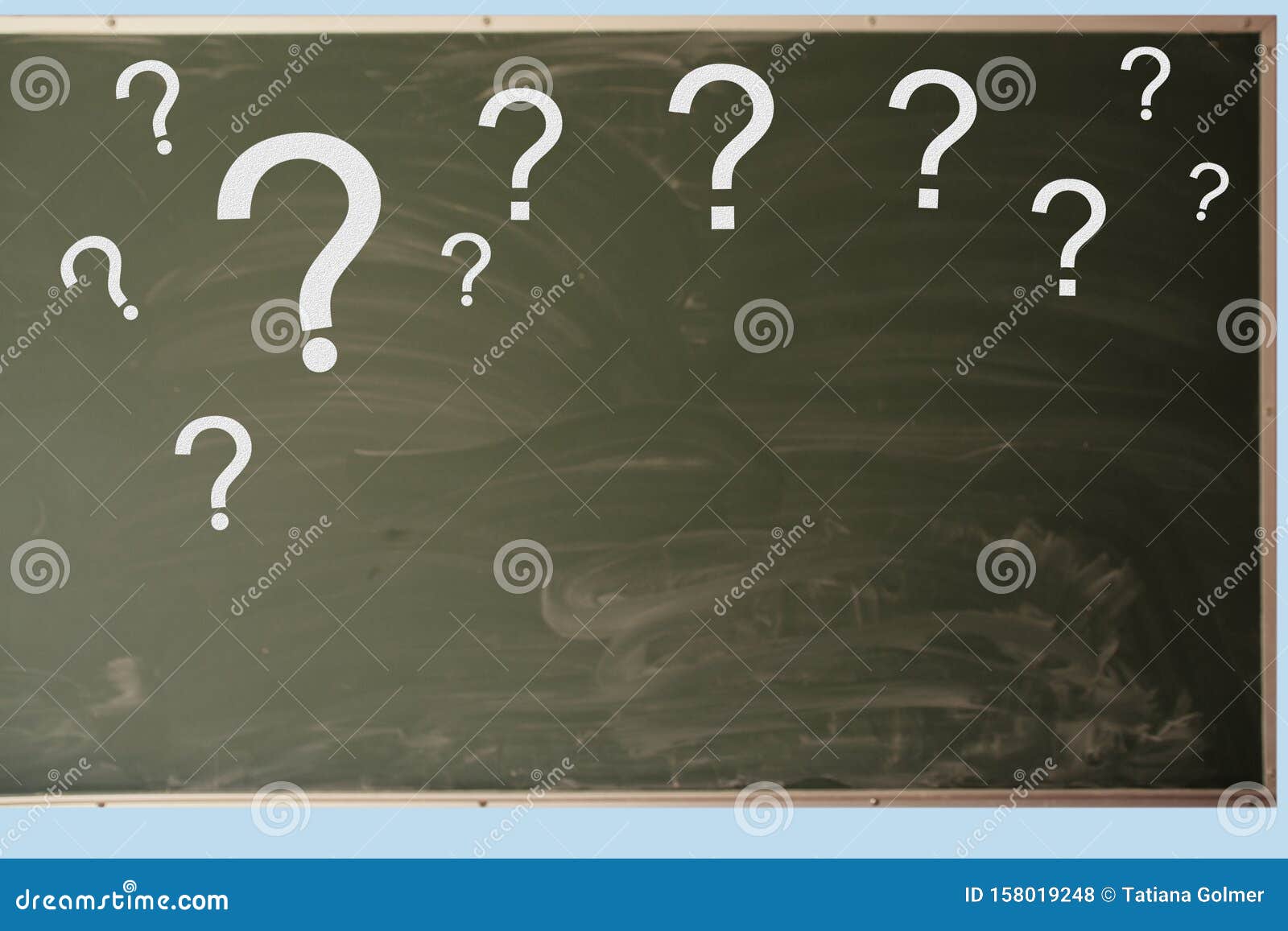 Many White Question Marks on a Chalkboard for Chalk, Text, Concept ...