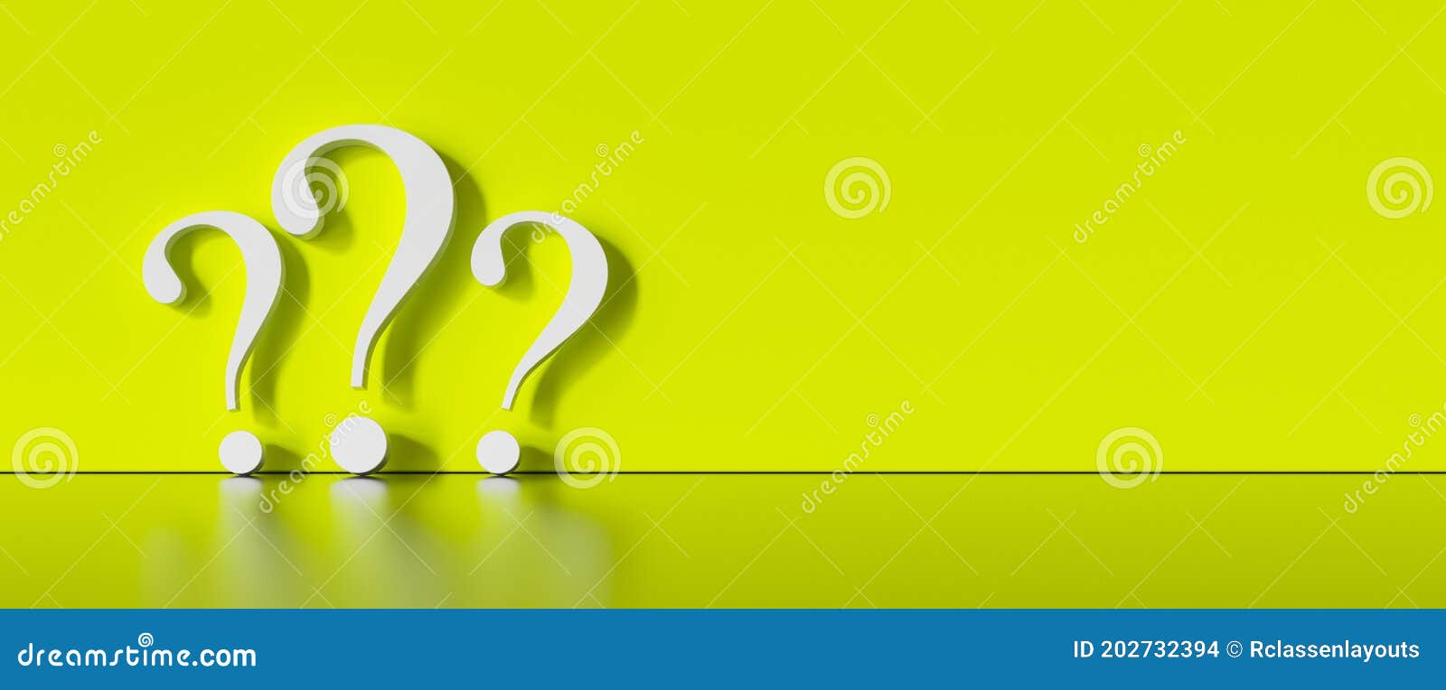 Many White Question Marks on a Green Background with Empty Copy Space ...