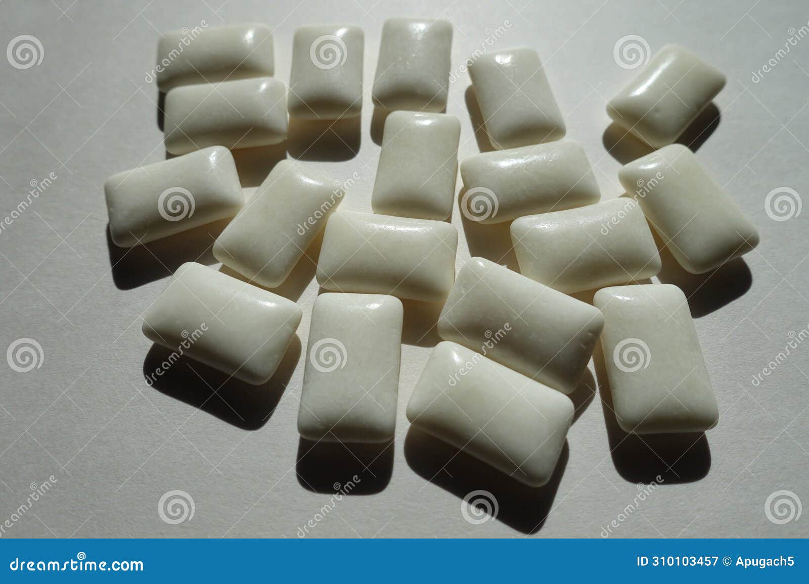 Many White Pieces of Chewing Gum Stock Image - Image of watering ...