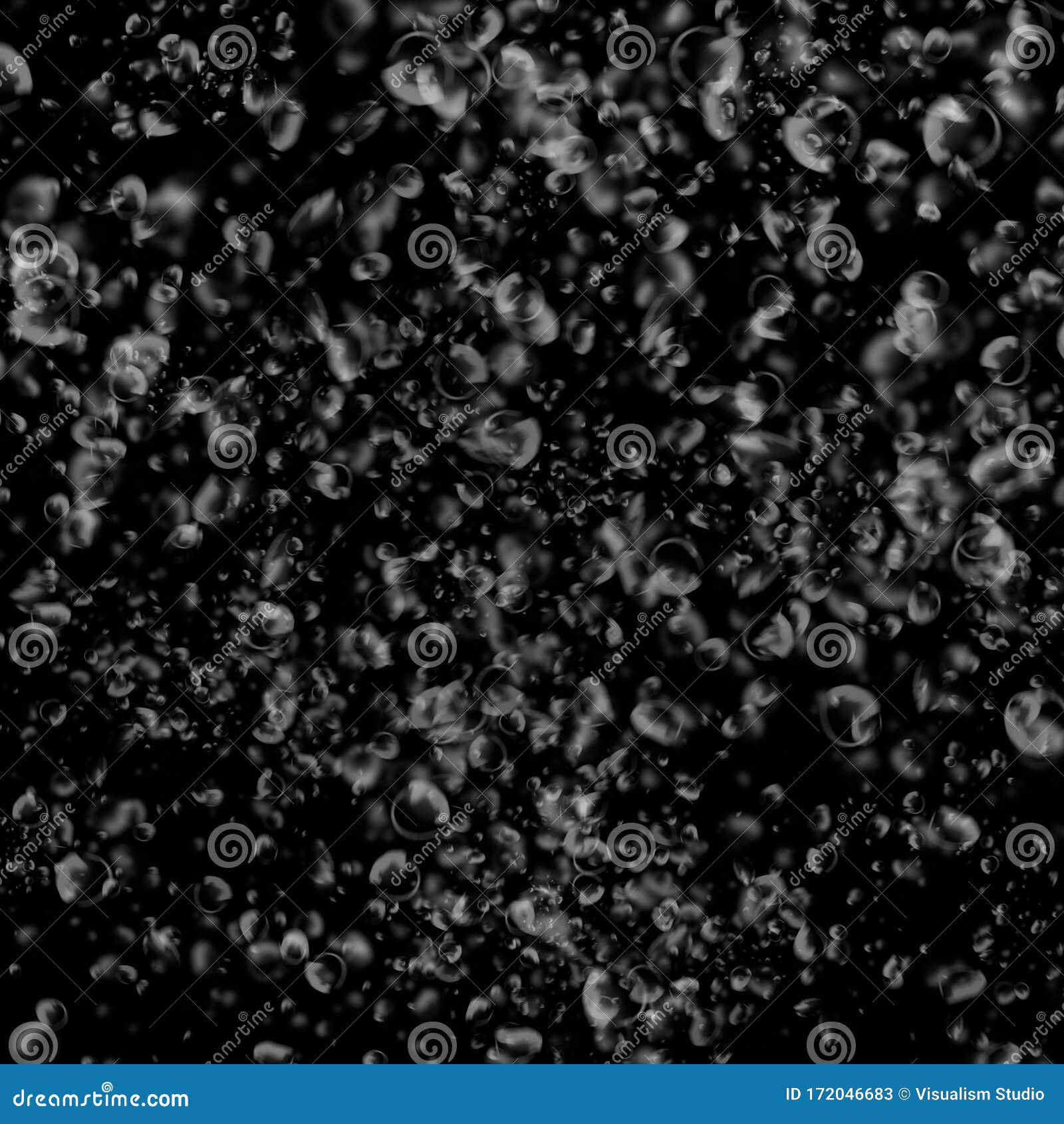 Many White Water Bubbles with a Dark Black Background Shaped Abstract ...