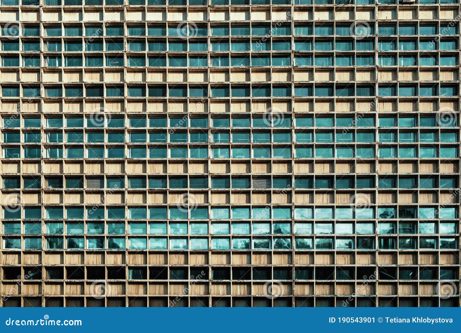 Many Windows on Facade of High-rise Building Stock Image - Image of ...