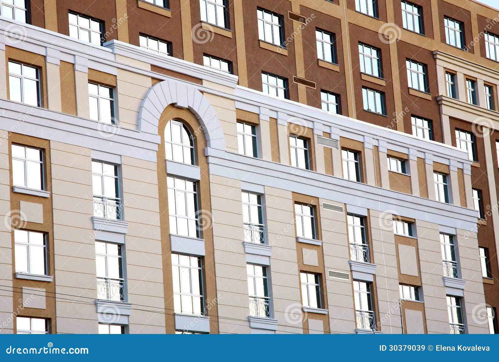 Many Windows on Residental Building Stock Image - Image of design ...