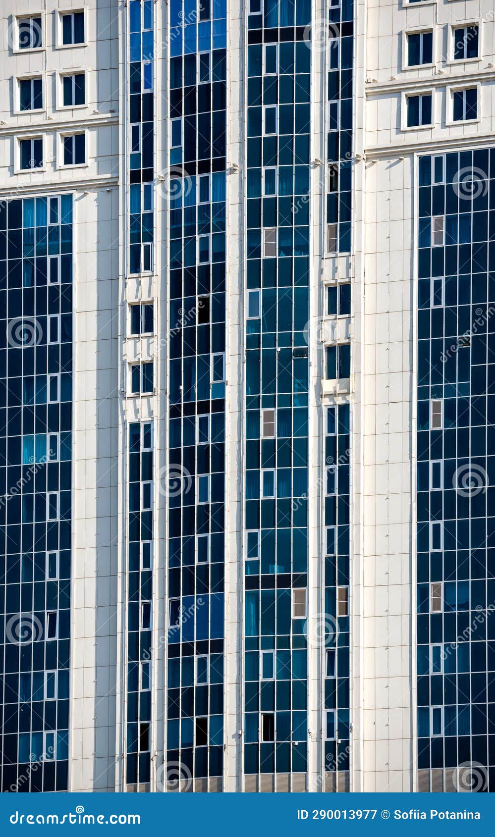 Many Windows and Walls Facade of a Modern Skyscraper without People ...
