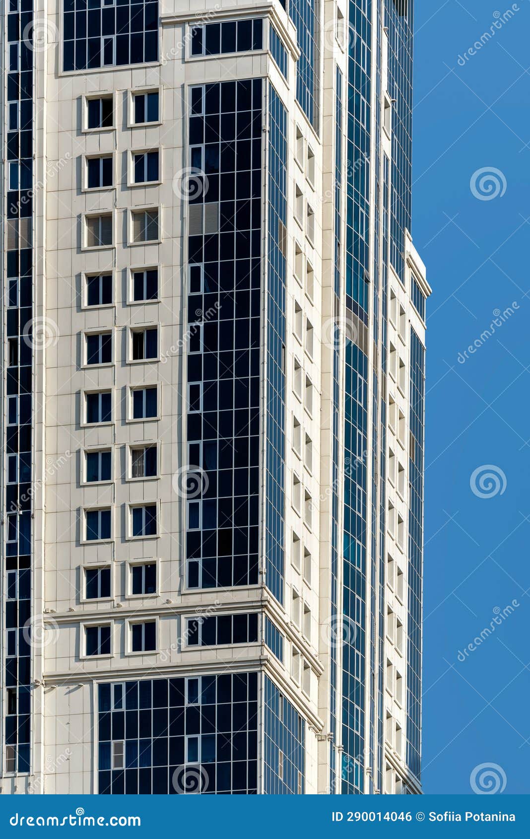 Many Windows and Walls Facade of a Modern Skyscraper without People ...