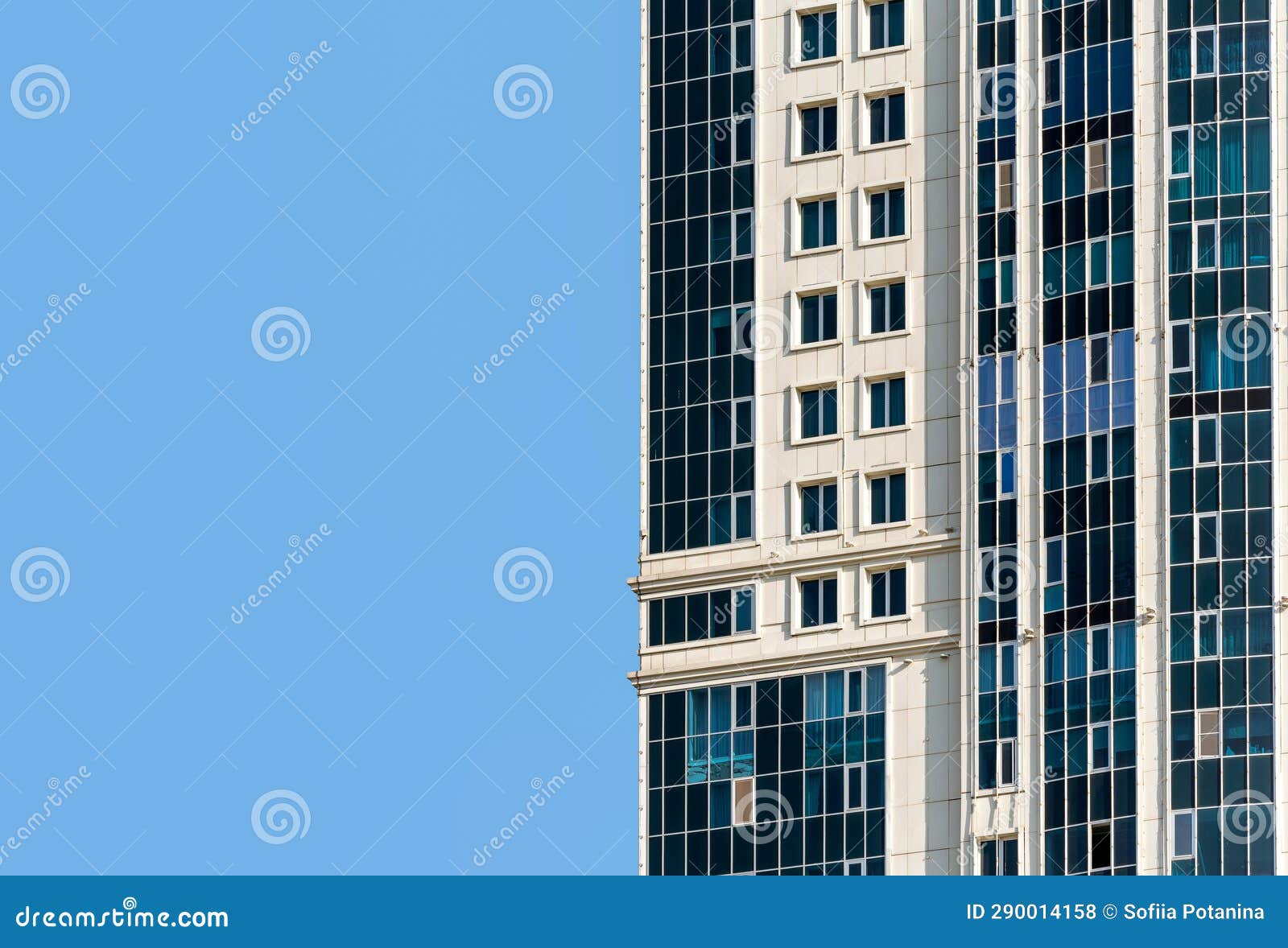 Many Windows and Walls Facade of a Modern Skyscraper without People ...