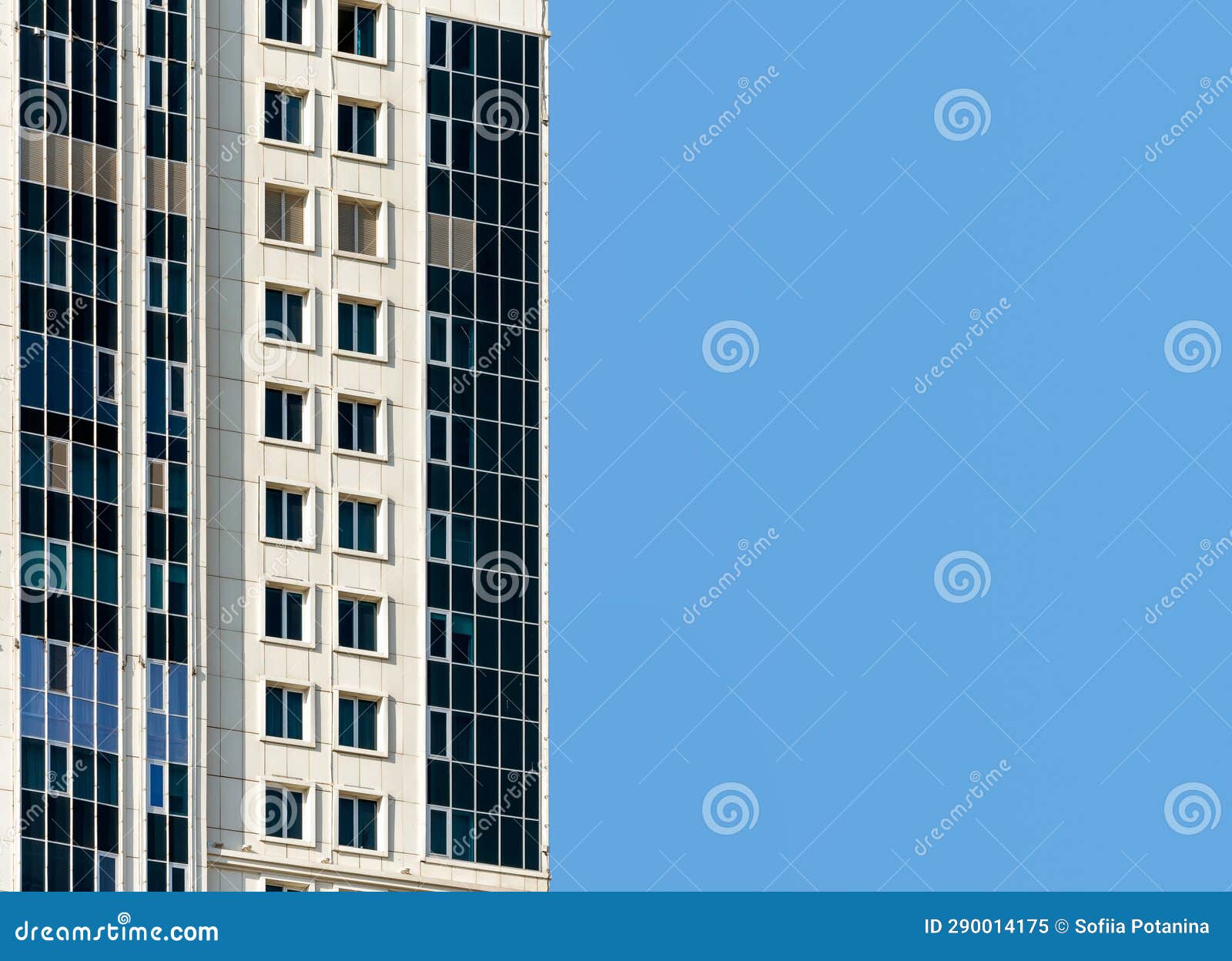 Many Windows and Walls Facade of a Modern Skyscraper without People ...