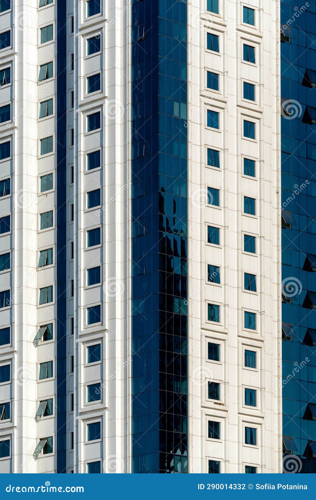 Many Windows and Walls Facade of a Modern Skyscraper without People ...