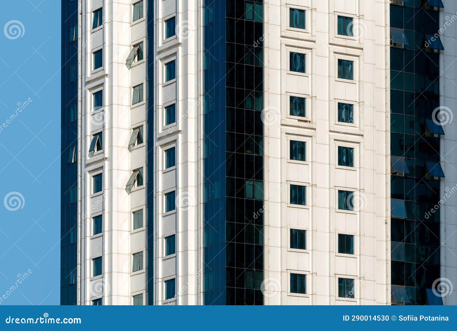 Many Windows and Walls Facade of a Modern Skyscraper without People ...