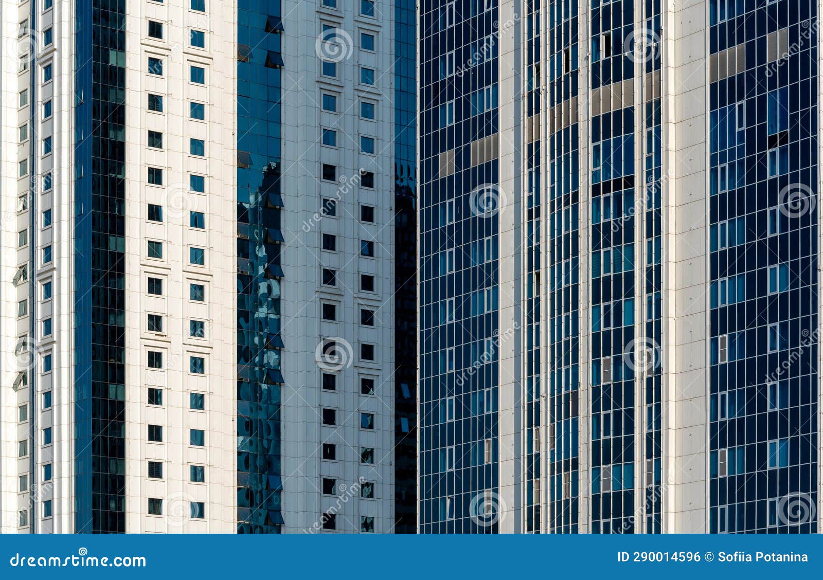 Many Windows and Walls Facade of a Modern Skyscraper without People ...