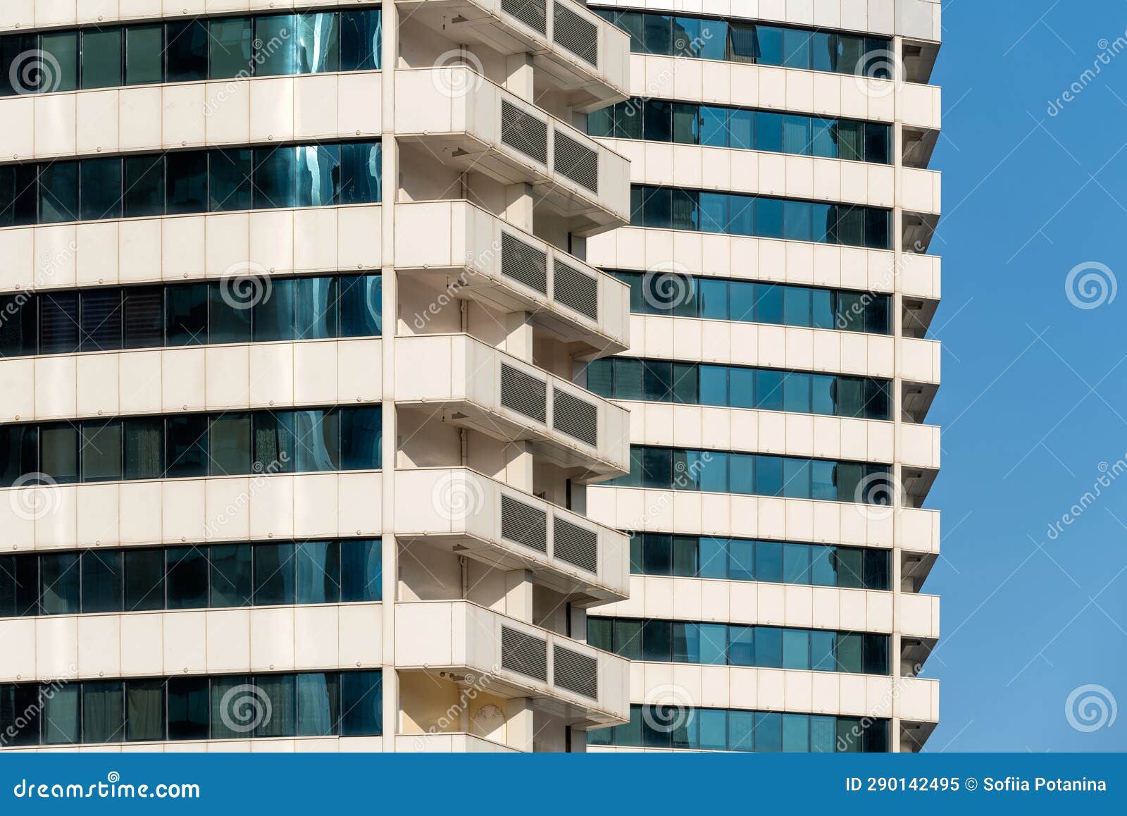 Many Windows and Walls Facade of a Modern Skyscraper without People ...