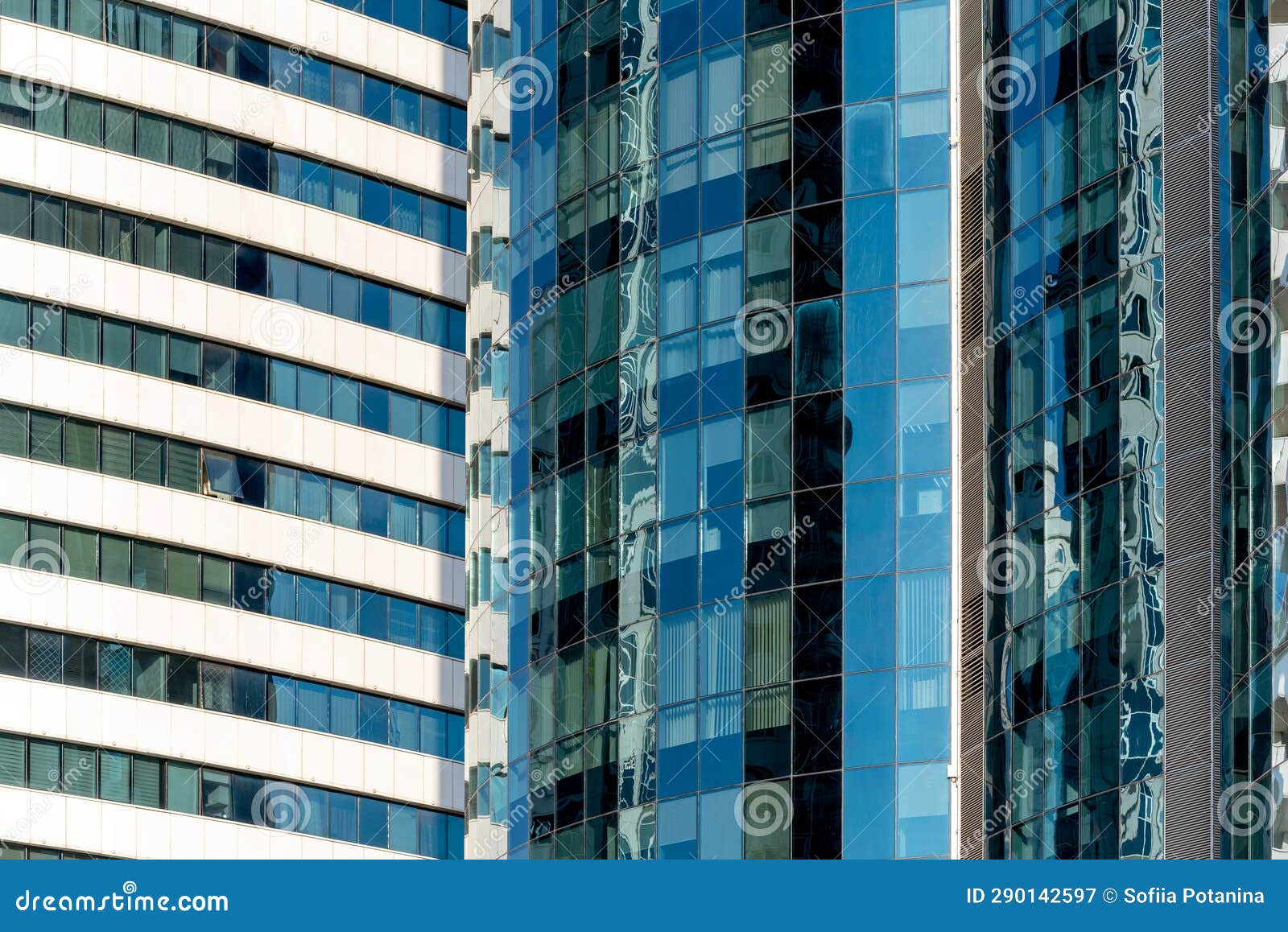 Many Windows and Walls Facade of a Modern Skyscraper without People ...
