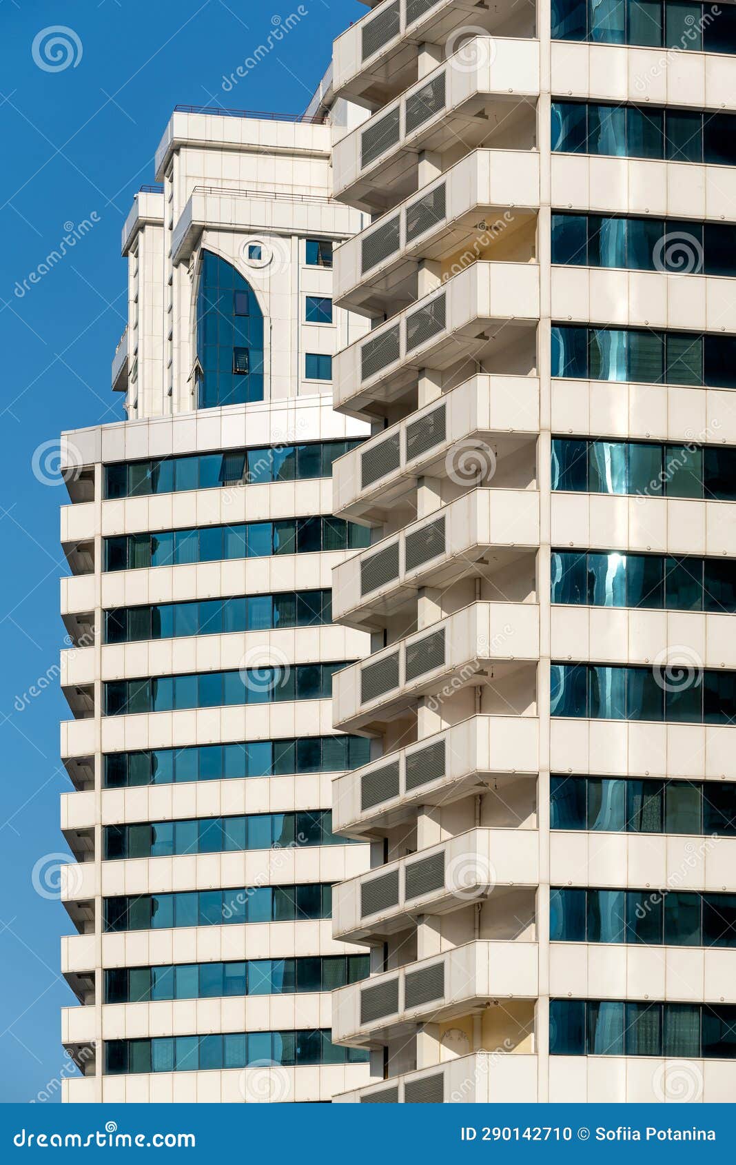 Many Windows and Walls Facade of a Modern Skyscraper without People ...