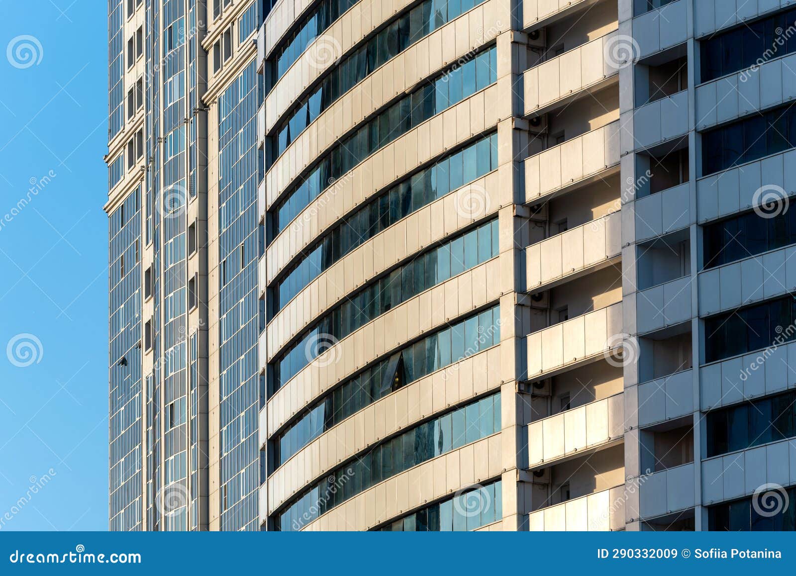 Many Windows and Walls Facade of a Modern Skyscraper without People ...
