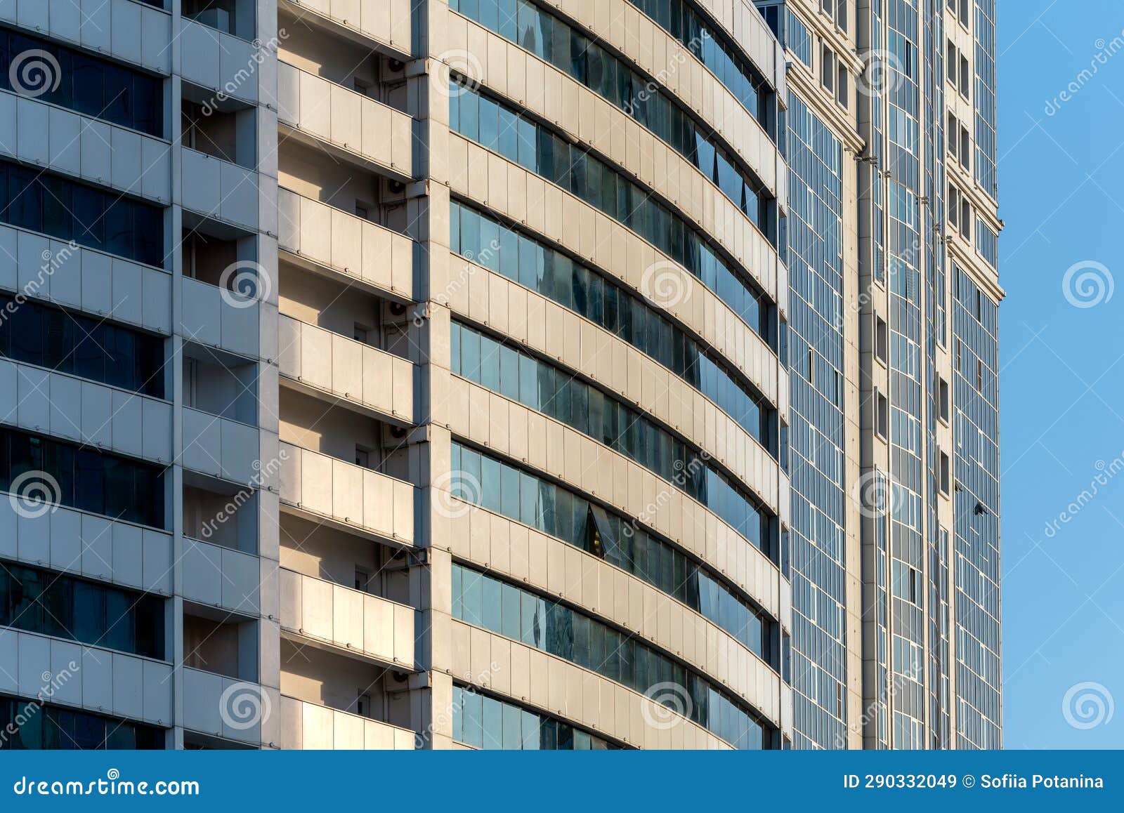 Many Windows and Walls Facade of a Modern Skyscraper without People ...