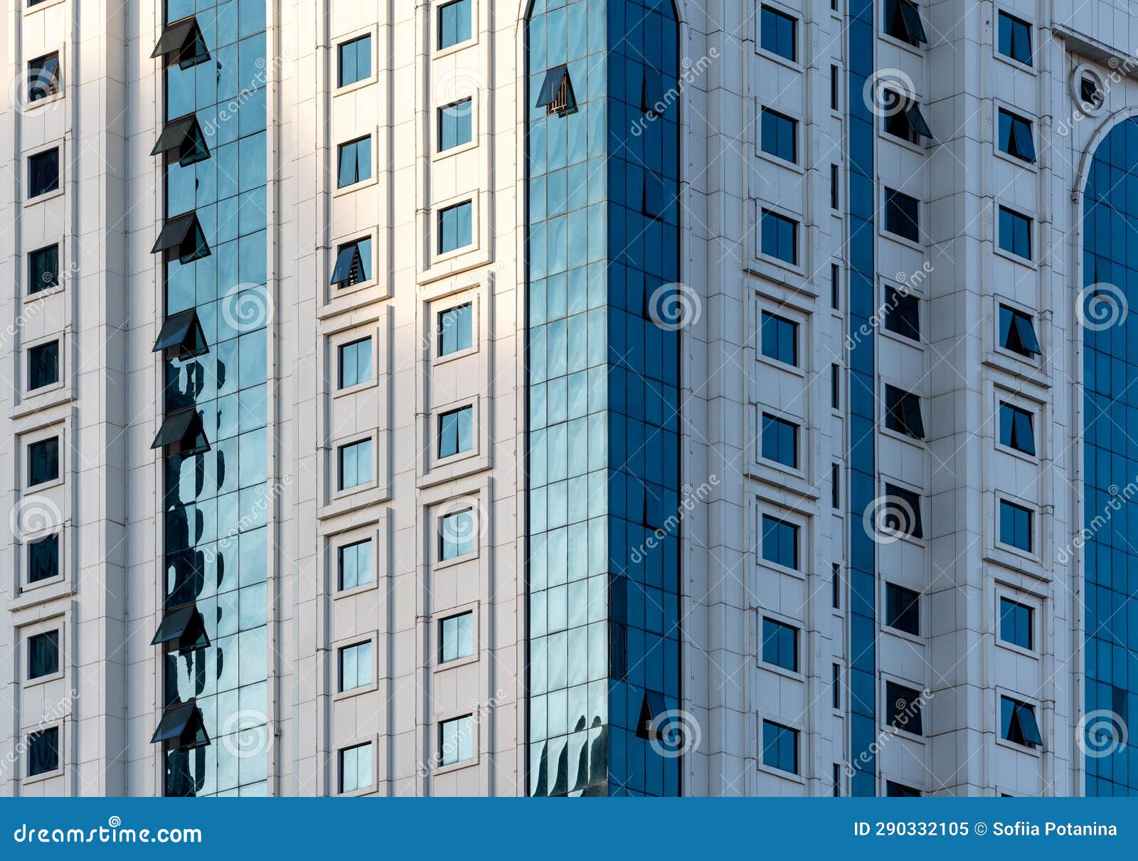 Many Windows and Walls Facade of a Modern Skyscraper without People ...