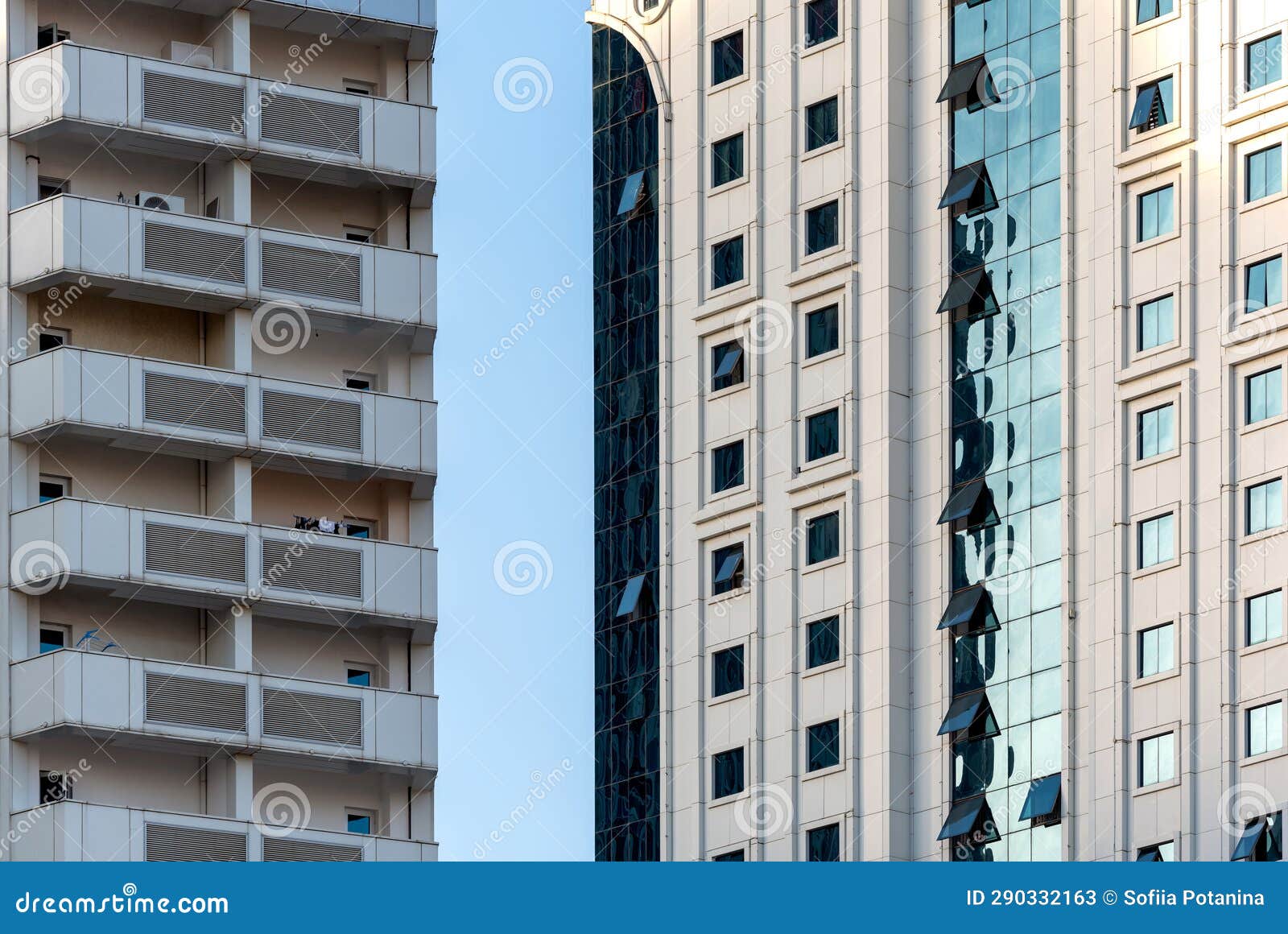 Many Windows and Walls Facade of a Modern Skyscraper without People ...