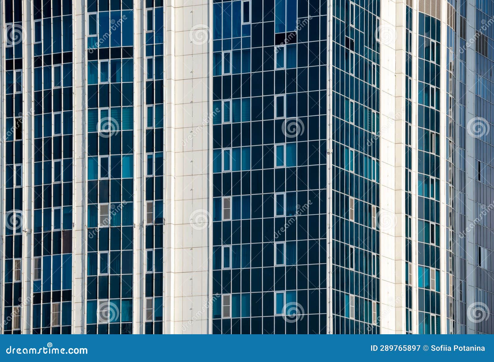 Many Windows and Walls Facade of a Modern Skyscraper without People ...