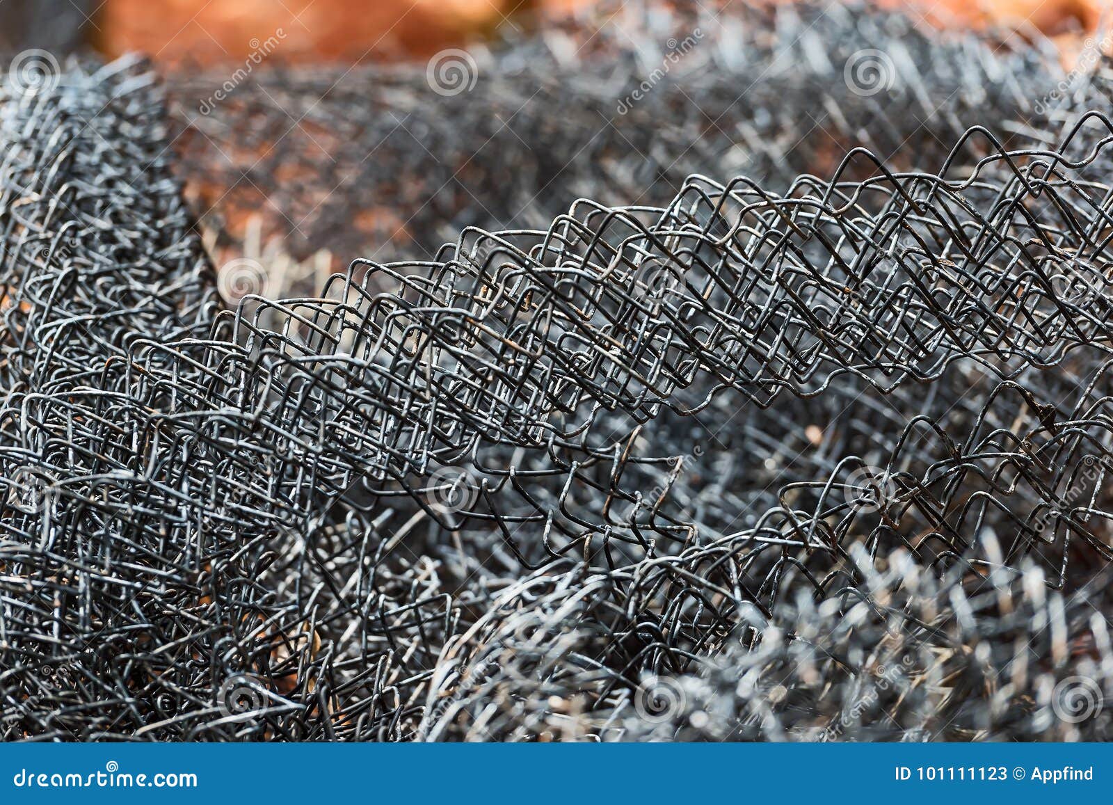 Wire Mesh Pile on the Floor. Stock Image - Image of fence, boundary ...