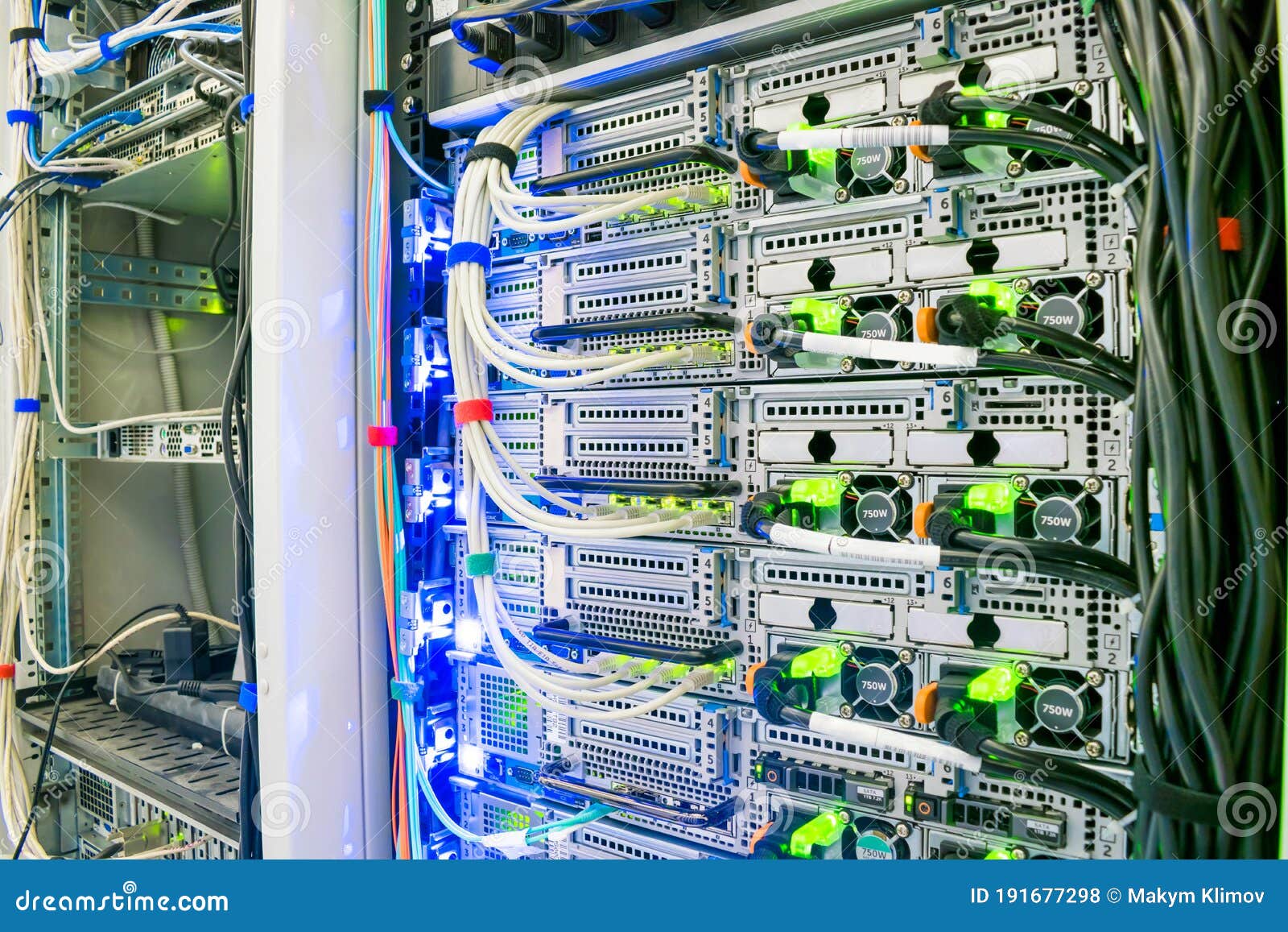 Many Wires Connect To the Network Interfaces of Powerful Internet ...