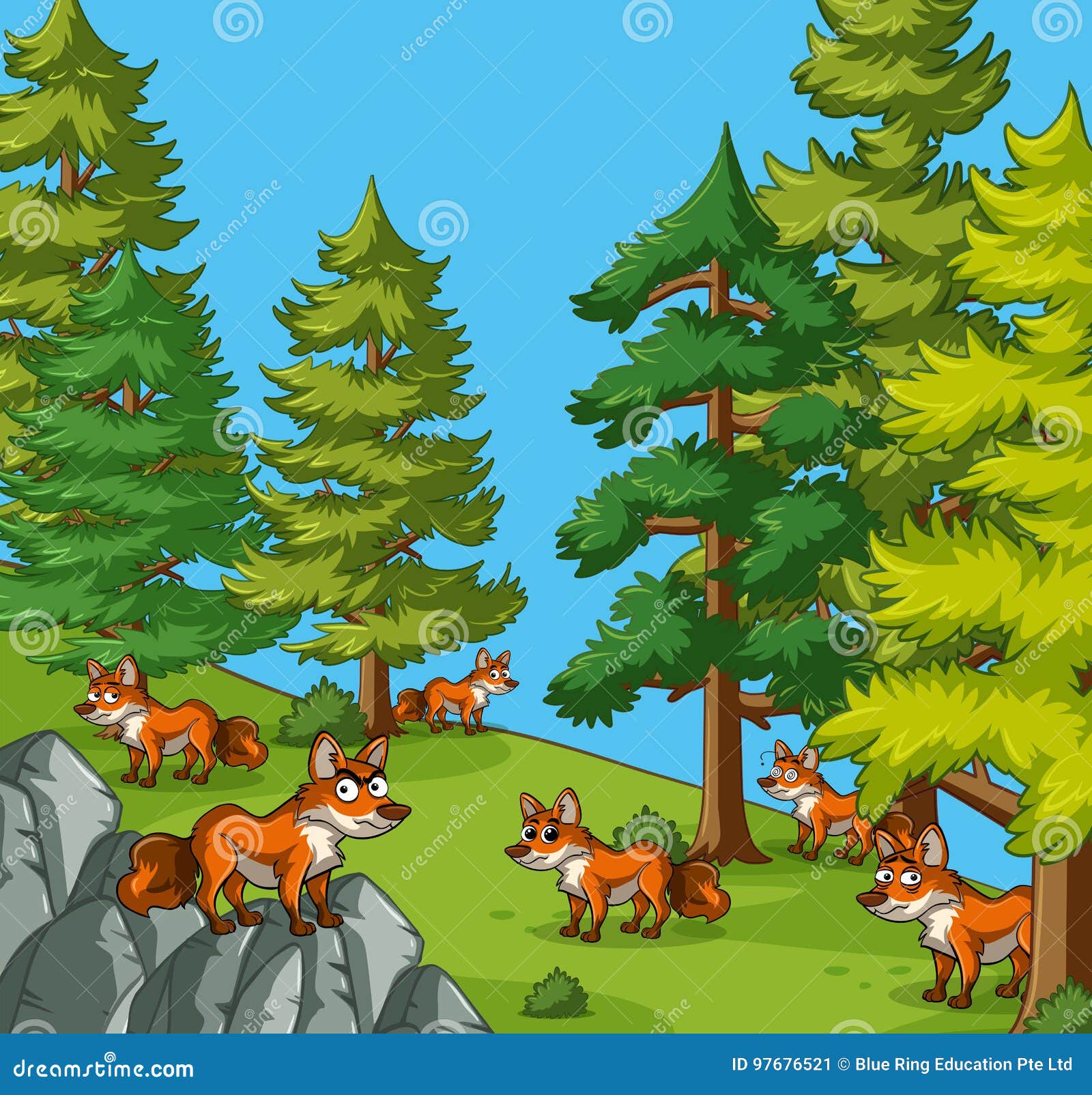 Many Wolves Sitting A Whitte Banner Background. Generative AI Stock ...