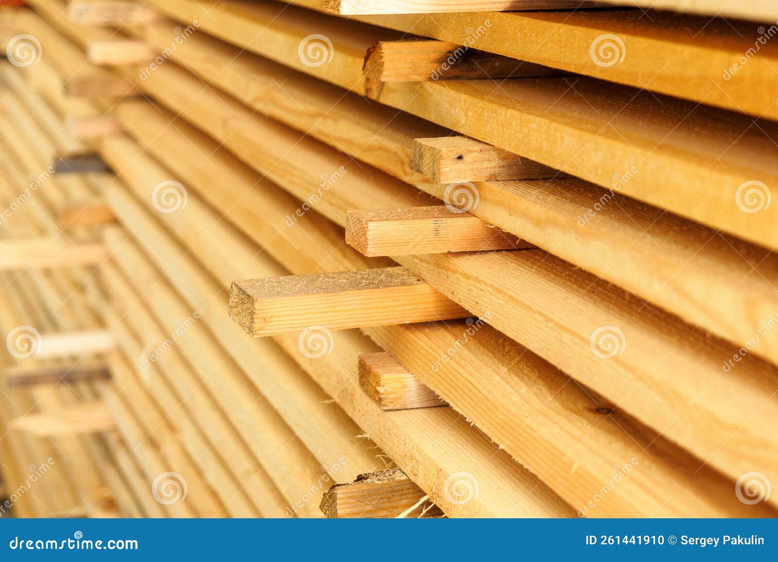 Many Wooden Boards Stacked in Stack. Building Material. Background ...