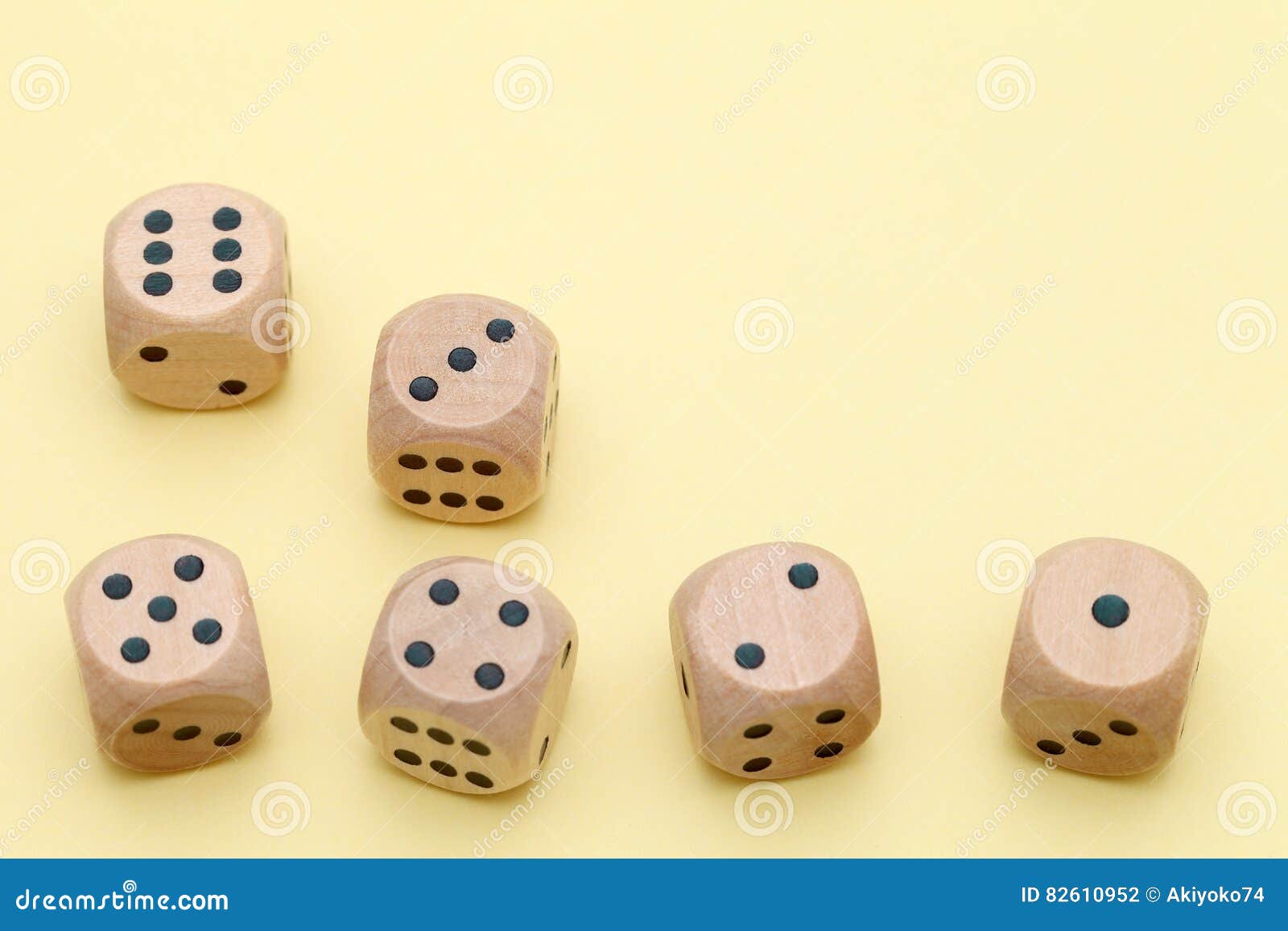 Many wooden dice stock photo. Image of dots, entertainment - 82610952