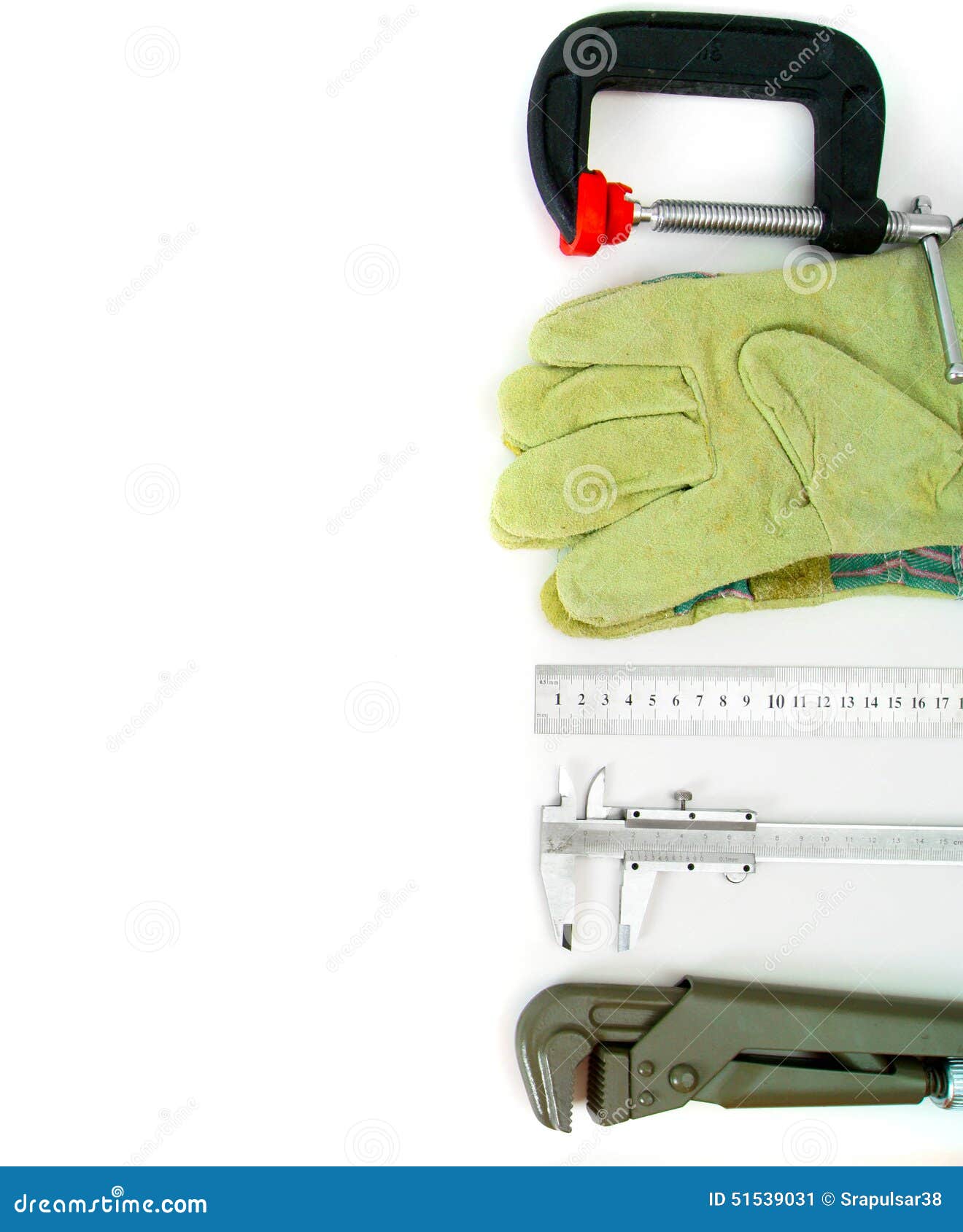 Many Working Tools - Caliper, Ruler and Others on Stock Image - Image ...