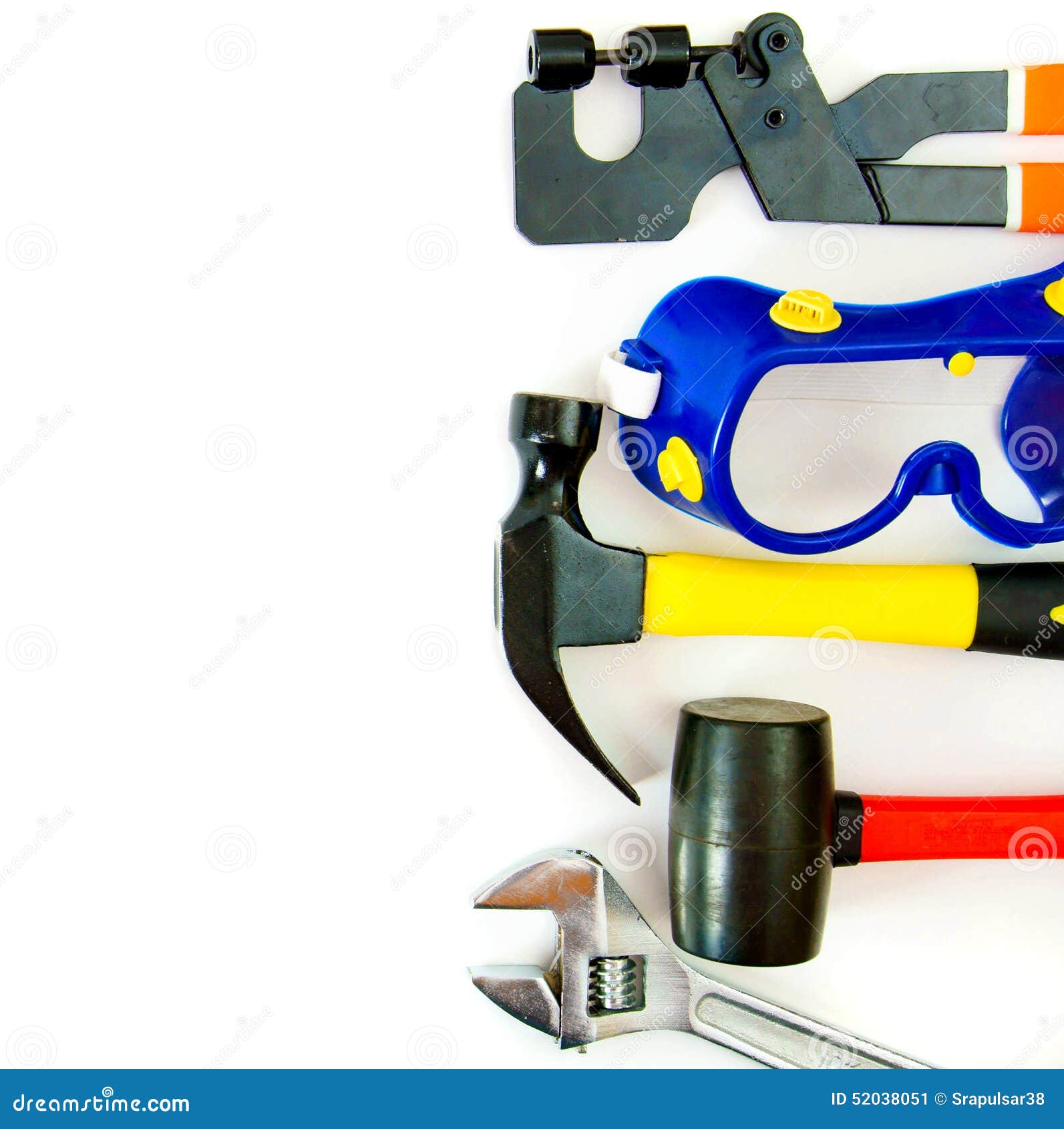 Many Working Tools - Hammer, Ruler, Spanner and Stock Image - Image of ...