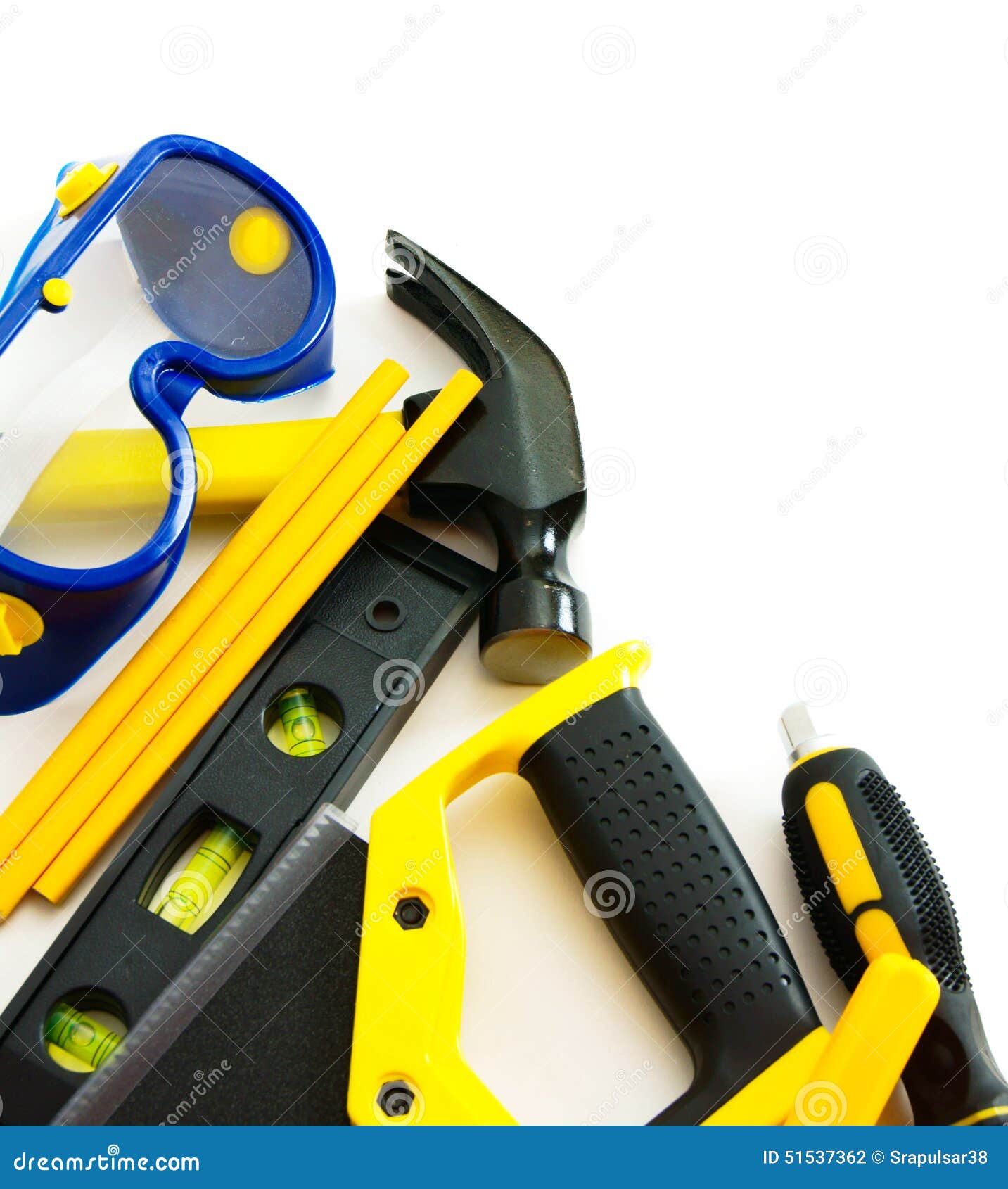 Many Working Tools - Hammer, Saw and Others on Stock Photo - Image of ...