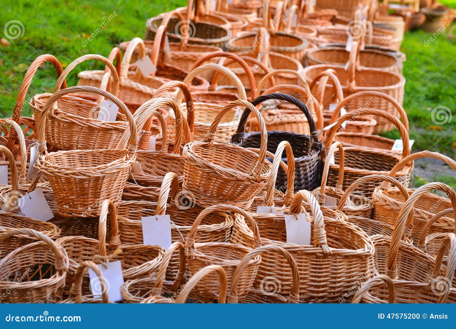 Many woven baskets stock photo. Image of bring, braid - 47575200
