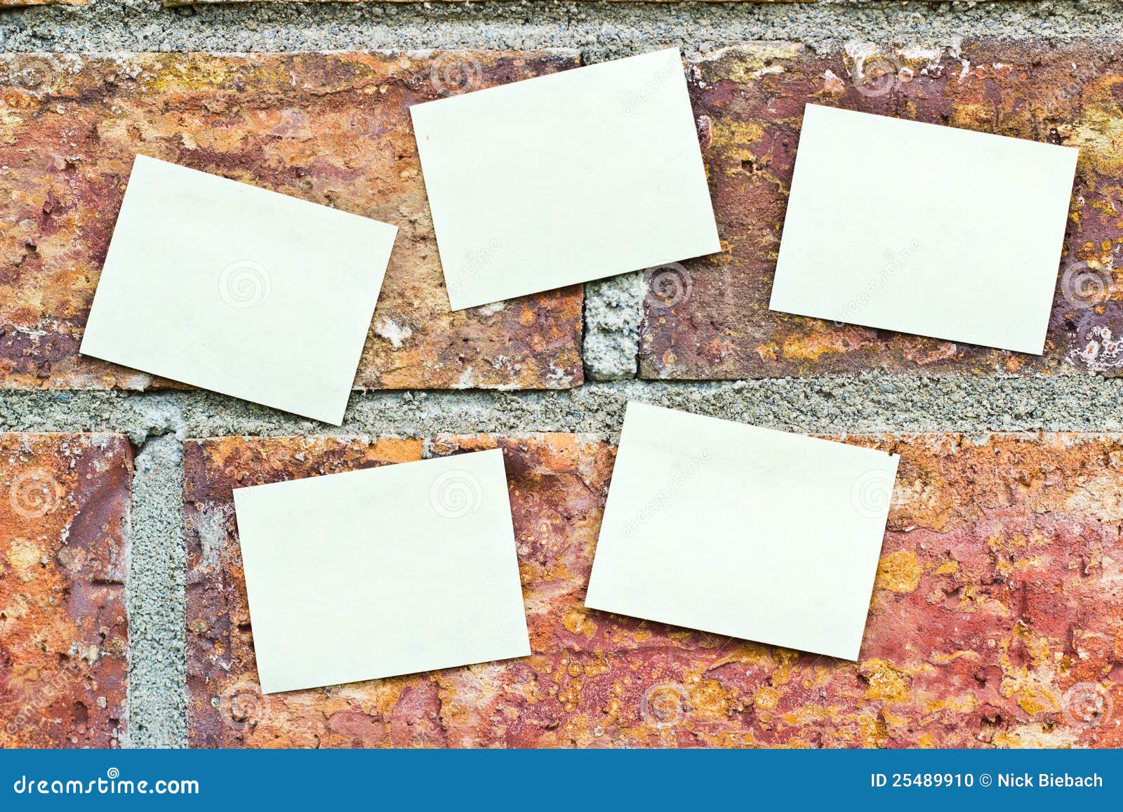 Many Yellow Note on Brick Wall Stock Photo - Image of note, backgrounds ...