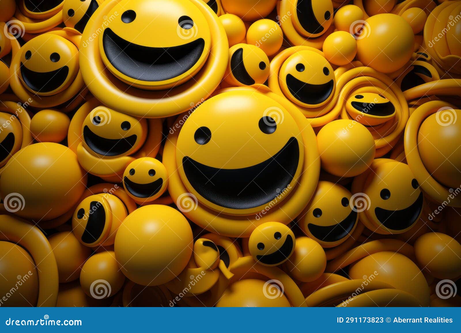 Many Yellow Smiley Faces are Arranged in a Circle Stock Image - Image ...