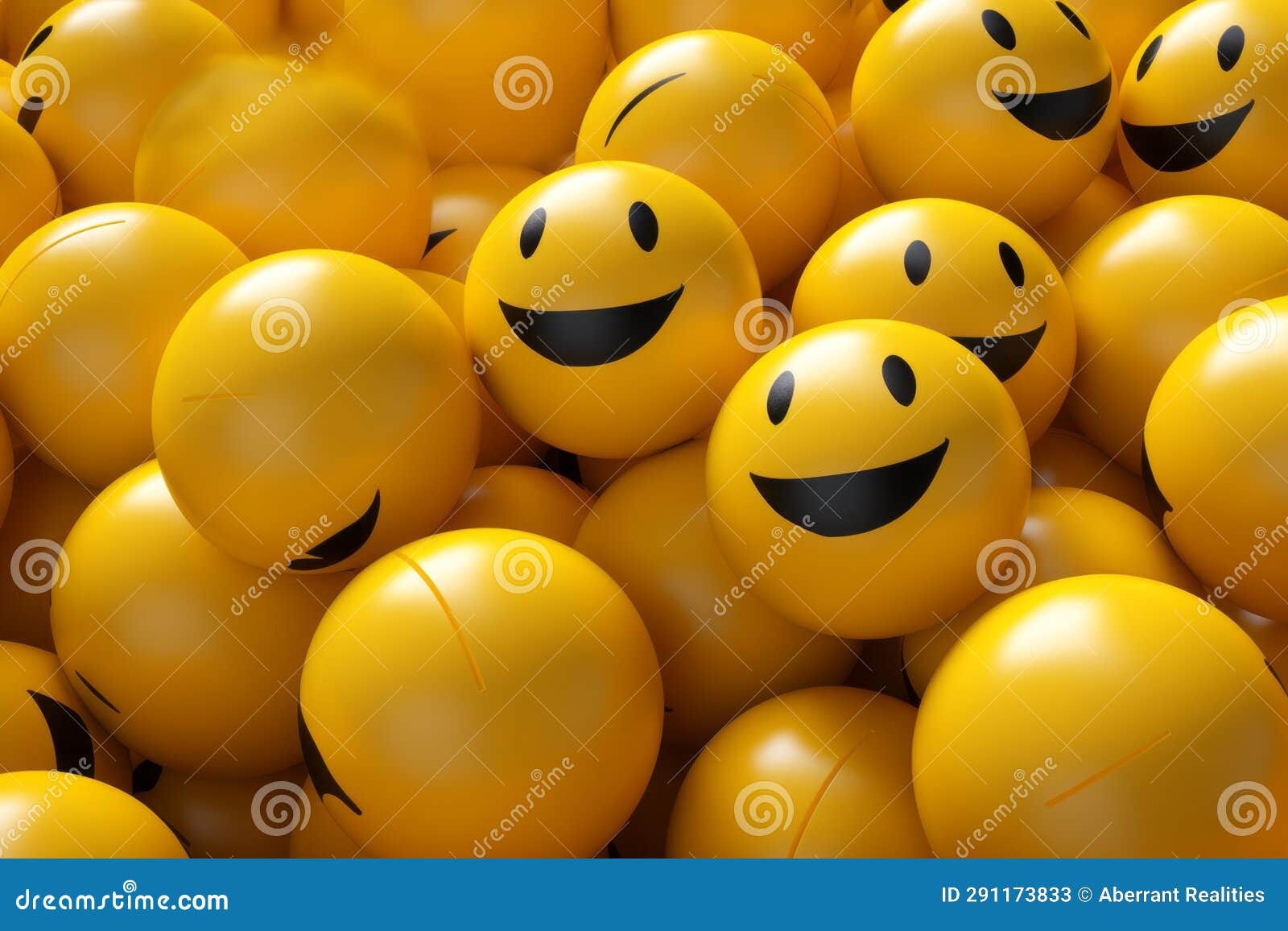 Many Yellow Smiley Faces are Arranged in a Pile Stock Illustration ...