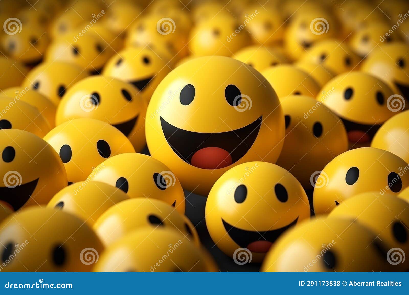 Many Yellow Smiley Faces are Standing in Front of Each Other Stock ...