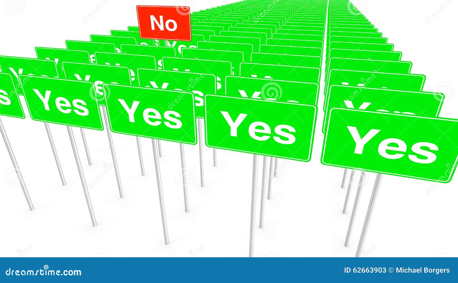 Many yes and one no signs stock illustration. Illustration of green ...