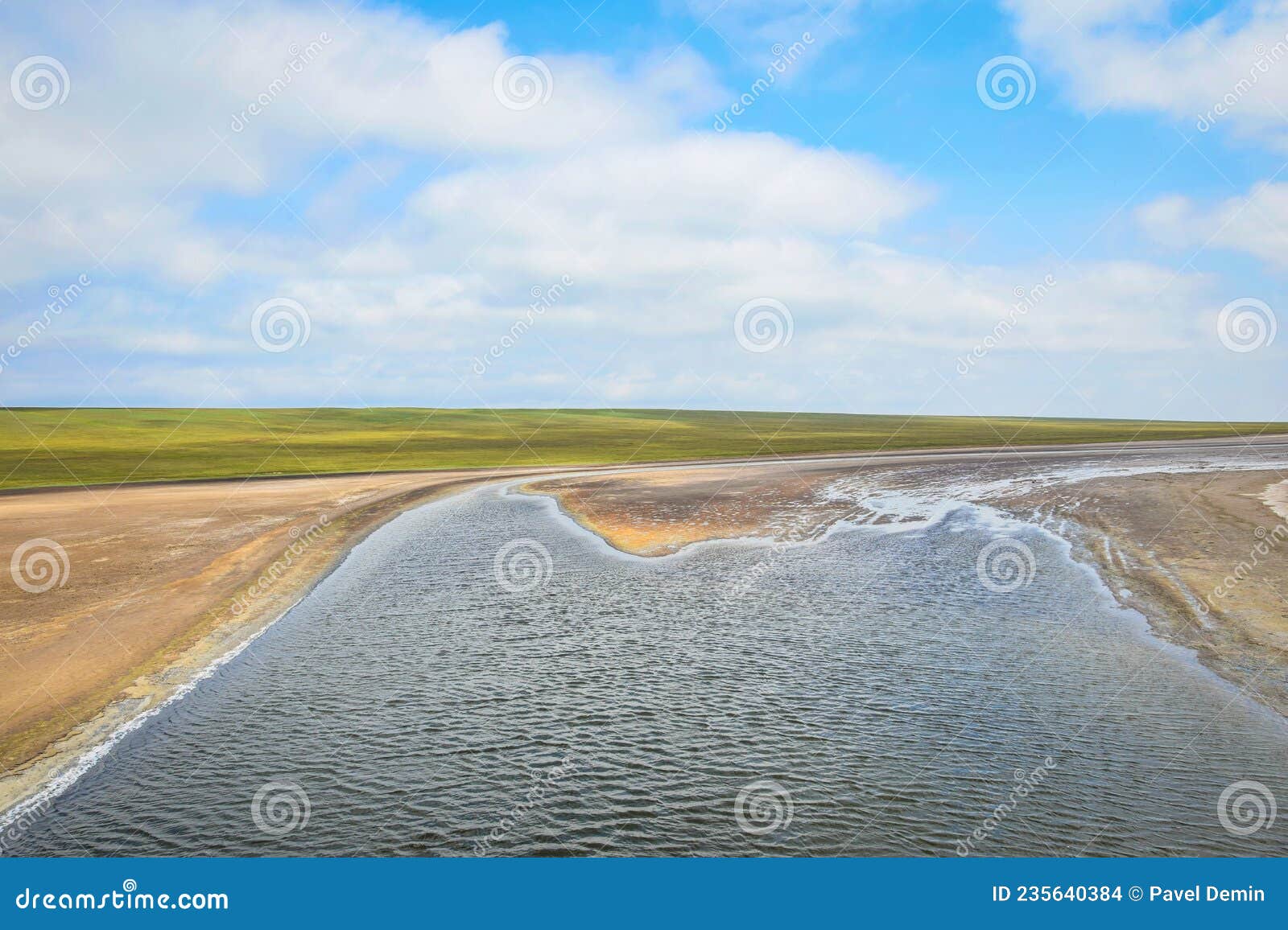 River Flows through the Steppe Stock Photo - Image of steppe, river ...