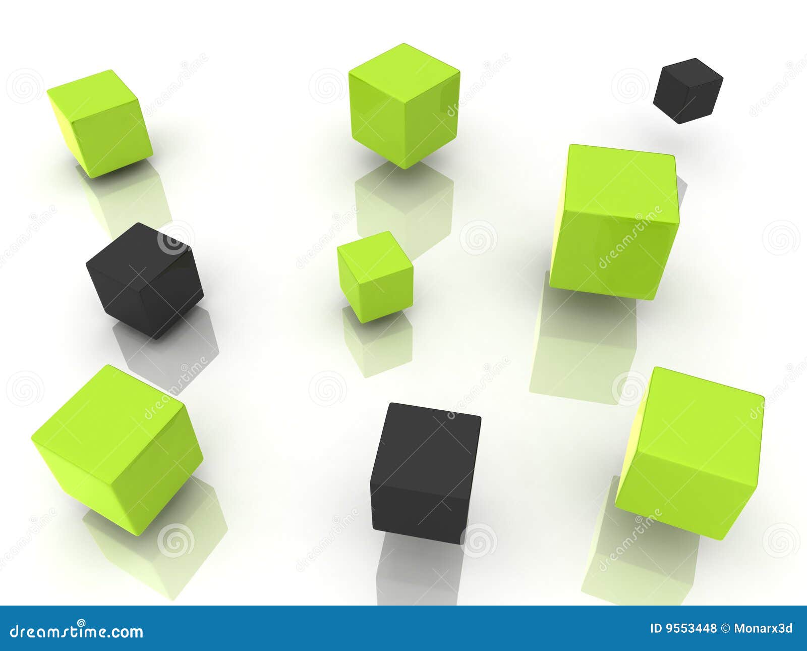 ManyCubesGreen stock illustration. Illustration of luminosity - 9553448