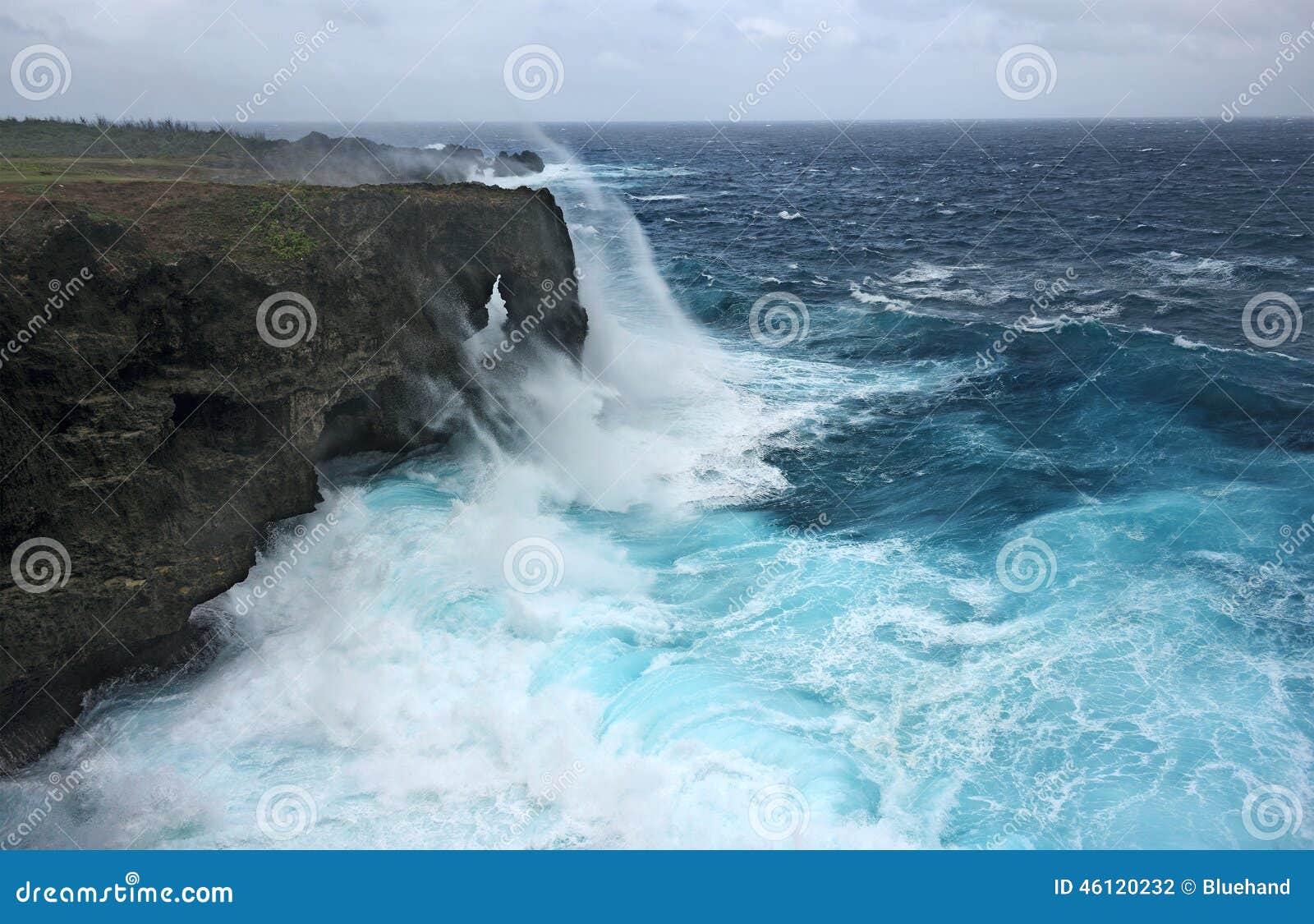 Manzamo Cliff in Okinawa Japan Under Storm Stock Photo - Image of ...
