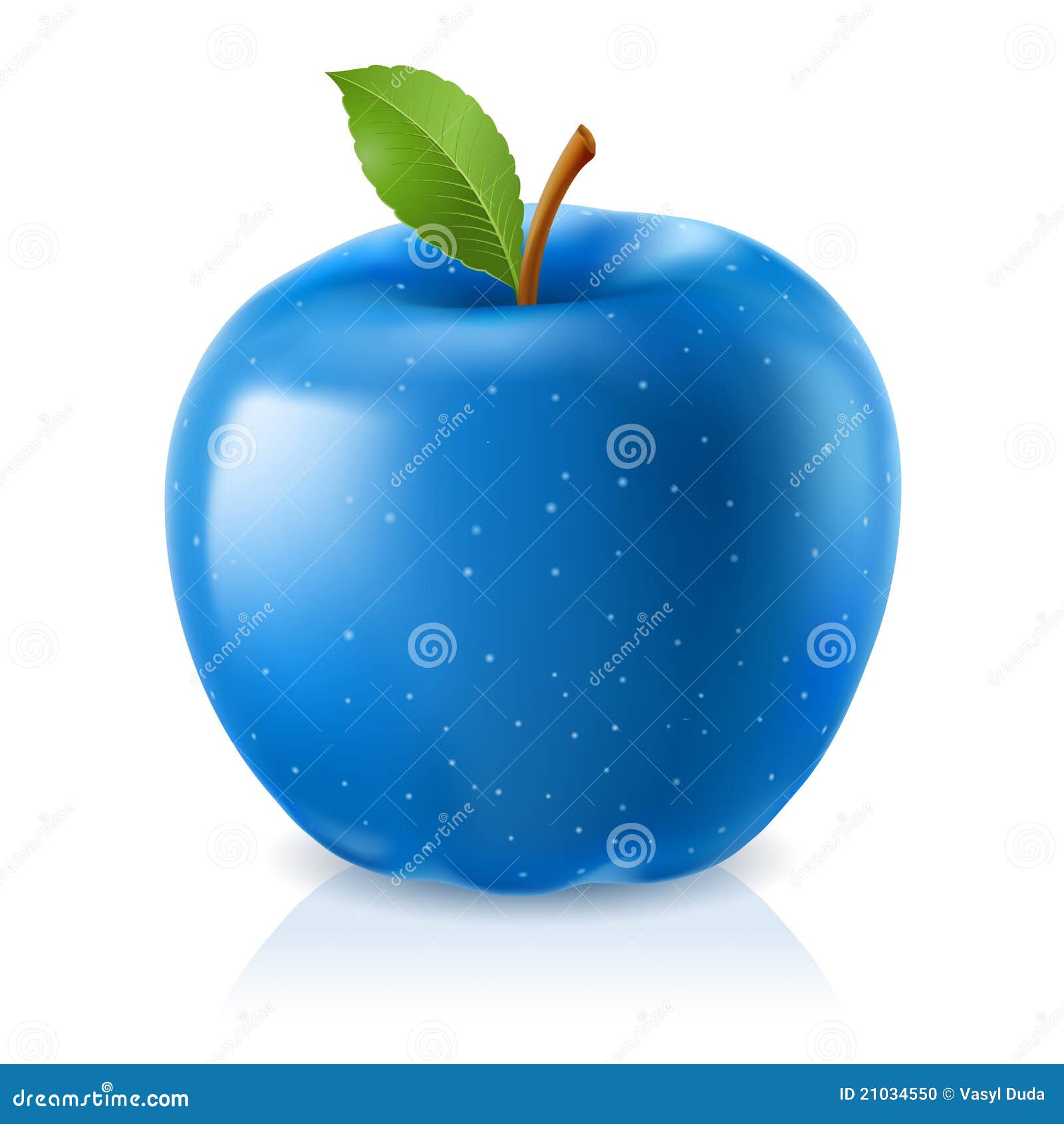 Manzana azul deliciosa ilustración del vector. Ilustración de verde ...