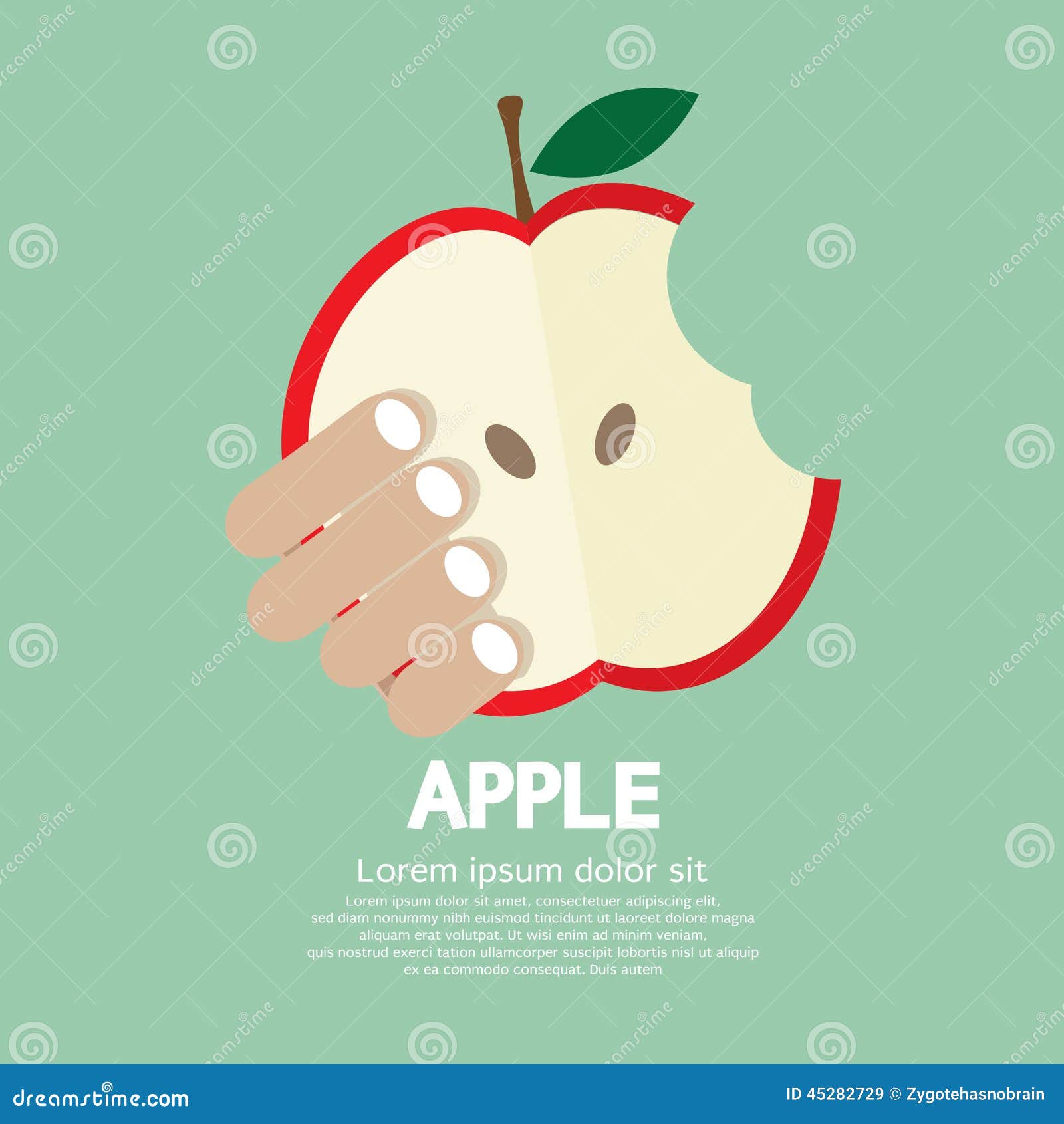 Manzana mordida disponible ilustración del vector. Ilustración de verde ...