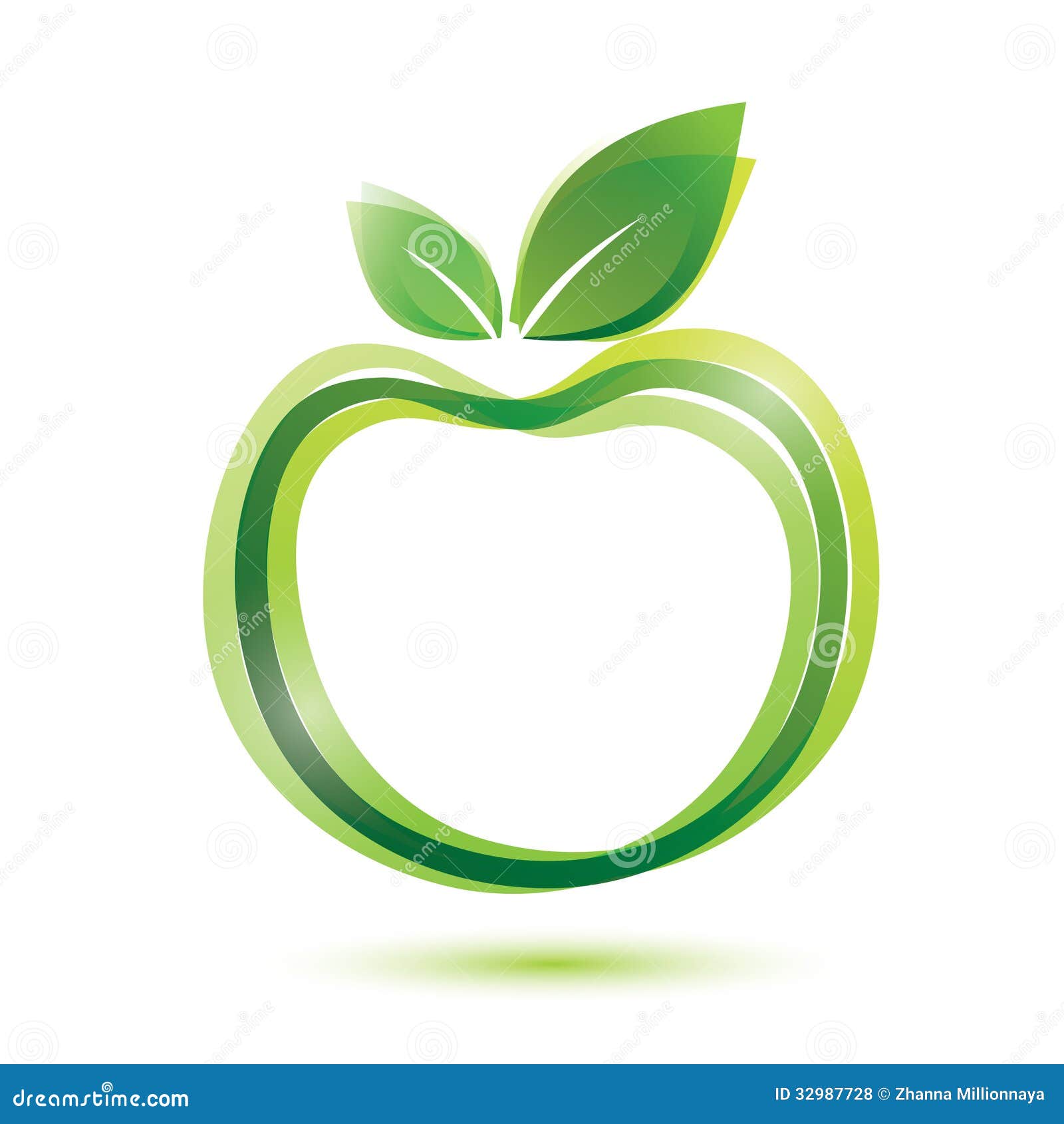Manzana Verde Logotipo-como Icono Ilustración del Vector - Ilustración ...