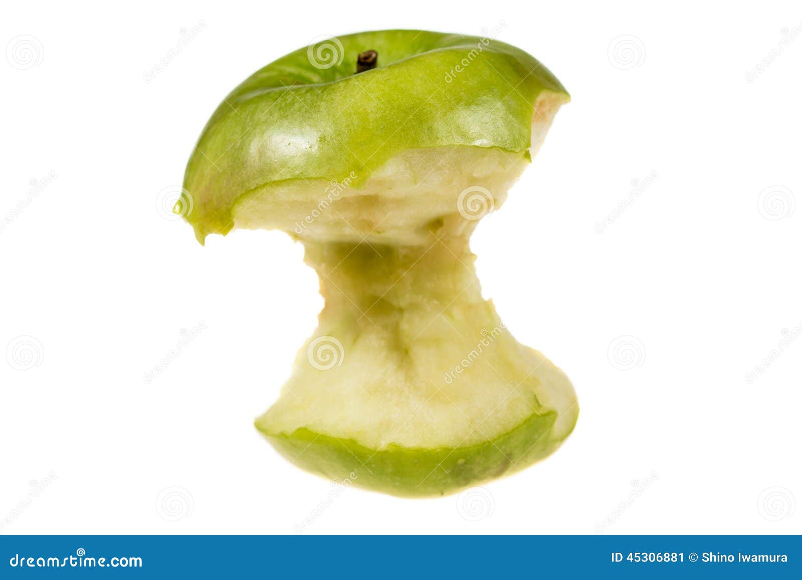 Manzana verde masticada imagen de archivo. Imagen de rojo - 45306881