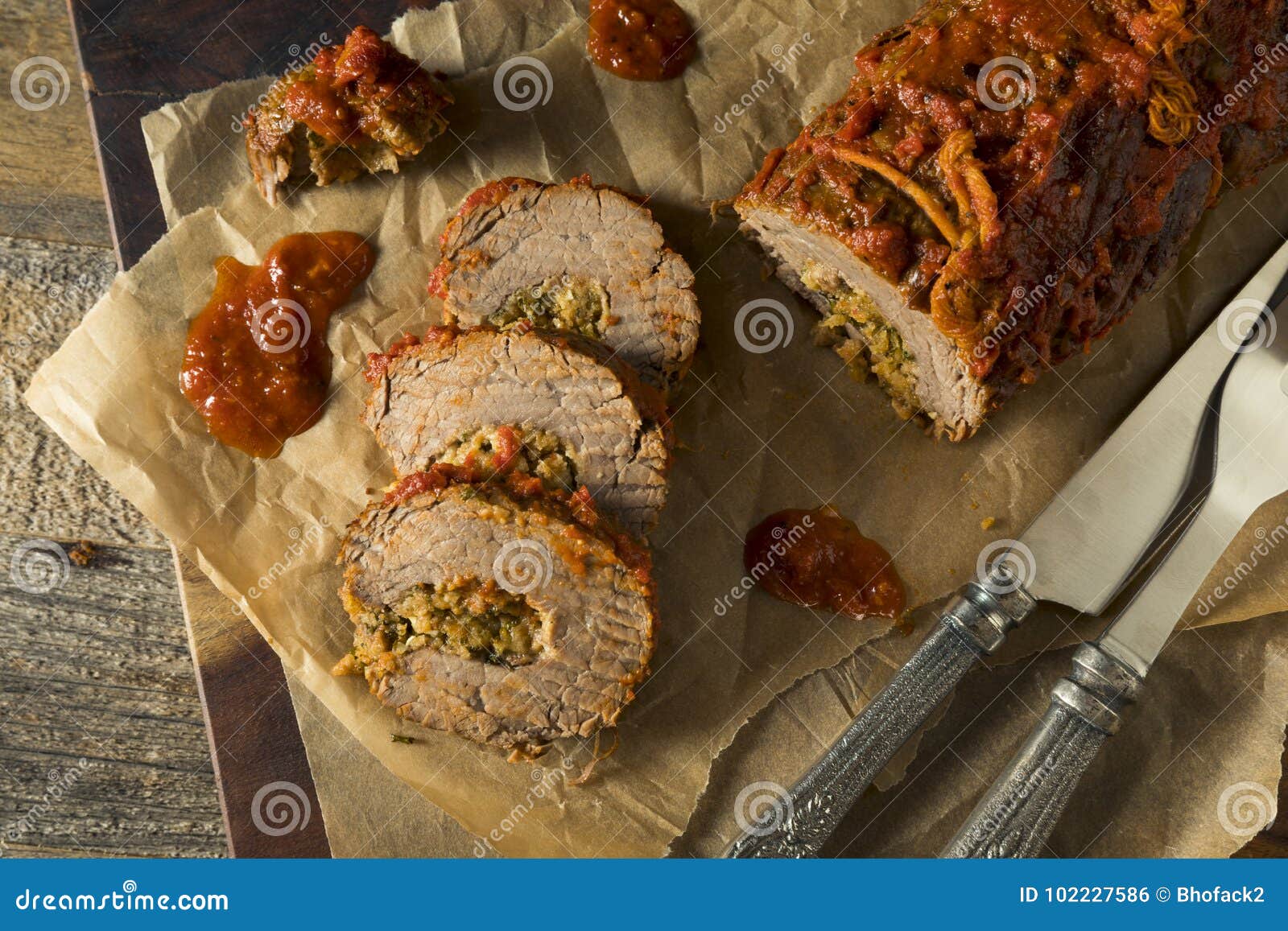 Manzo Casalingo Italiano Rustico Braciole Fotografia Stock - Immagine ...