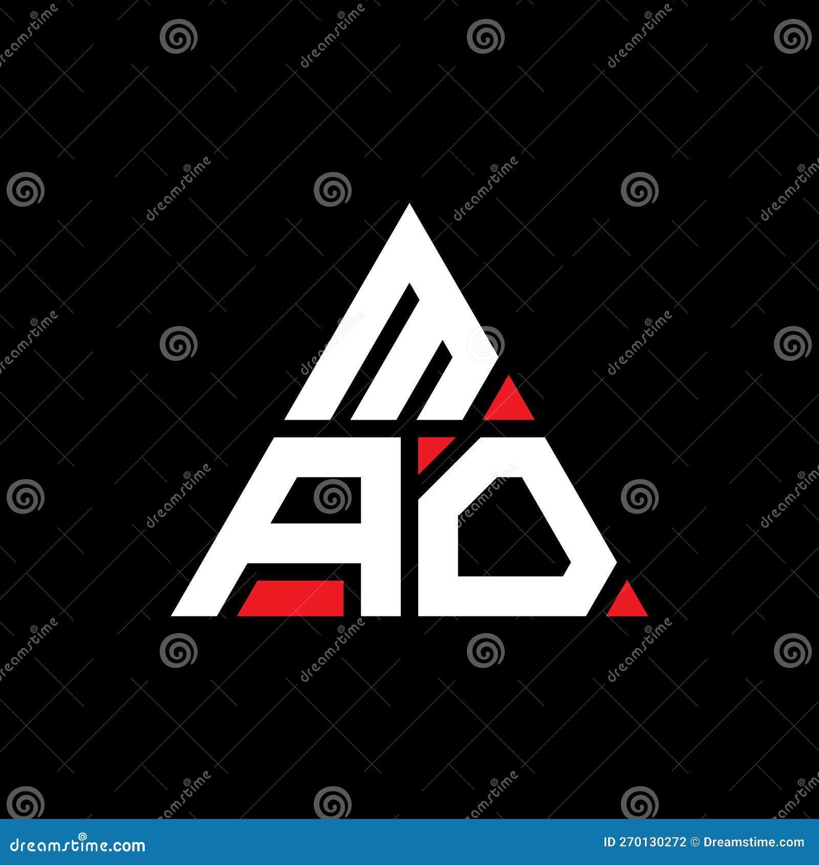 MAO Triangle Letter Logo Design with Triangle Shape. MAO Triangle Logo ...