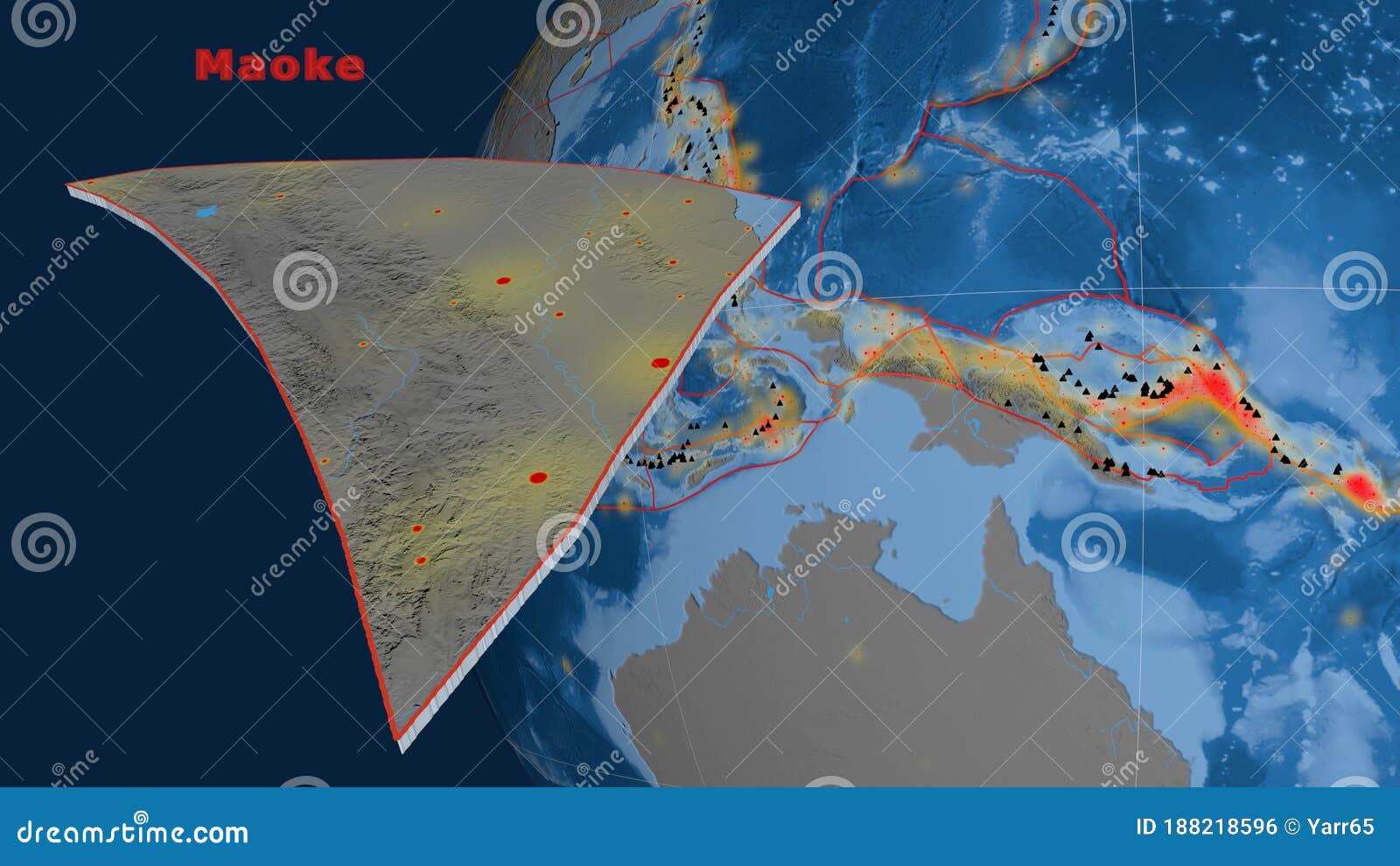 Maoke Plate Described and Presented - Topo and Bathy Stock Illustration ...
